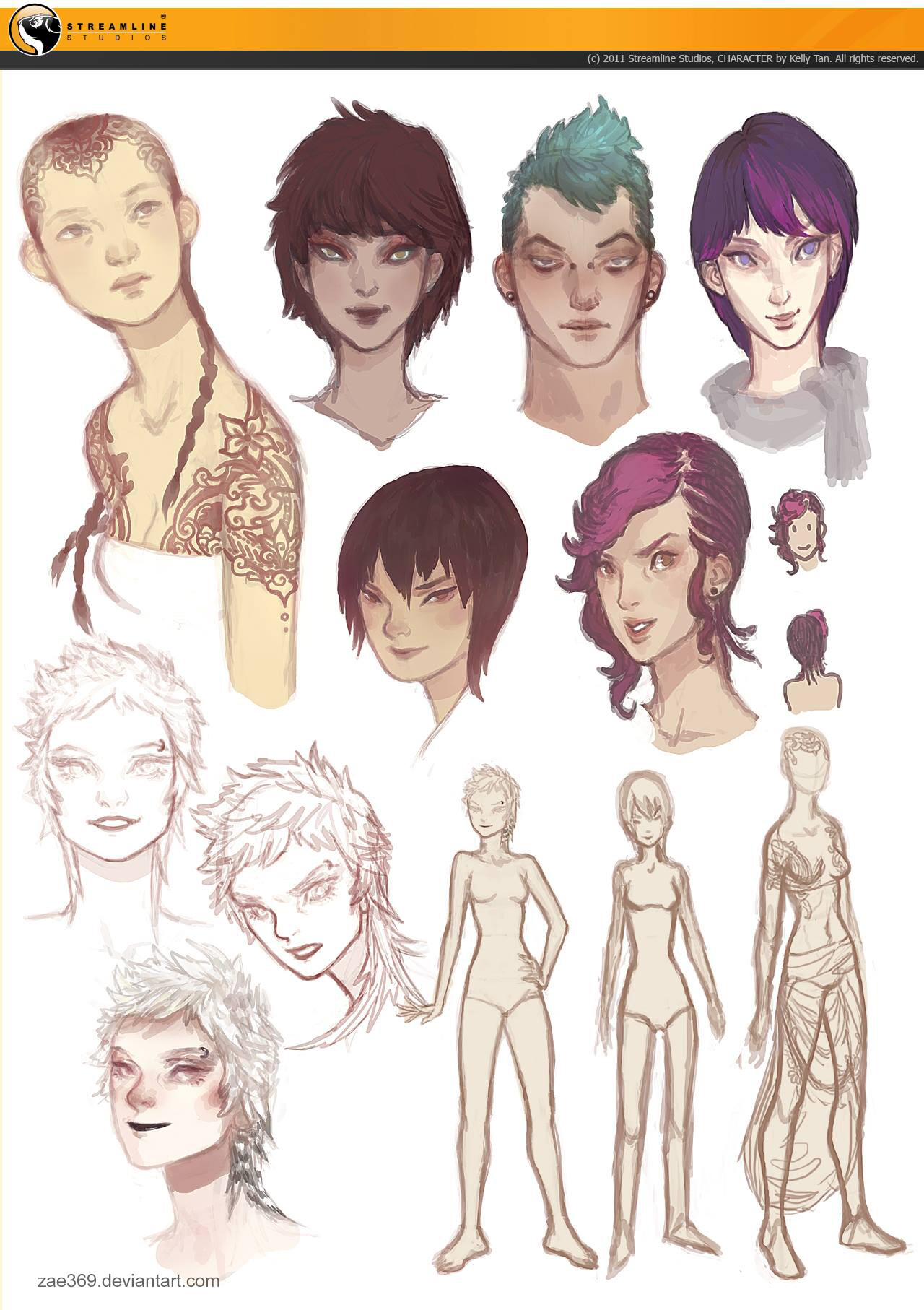 Kelly Tan - Unused Character Sketches From Work