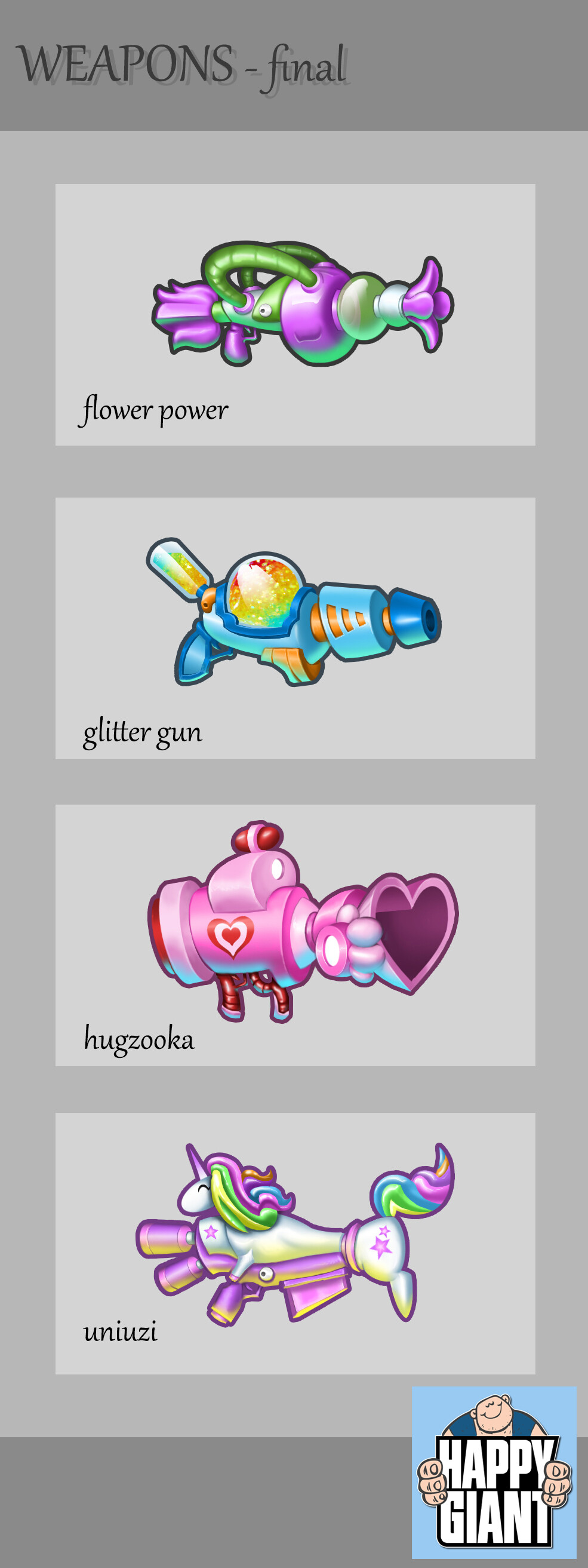 ArtStation - Cute vs Chaos - weapon designs (Happy Giant)