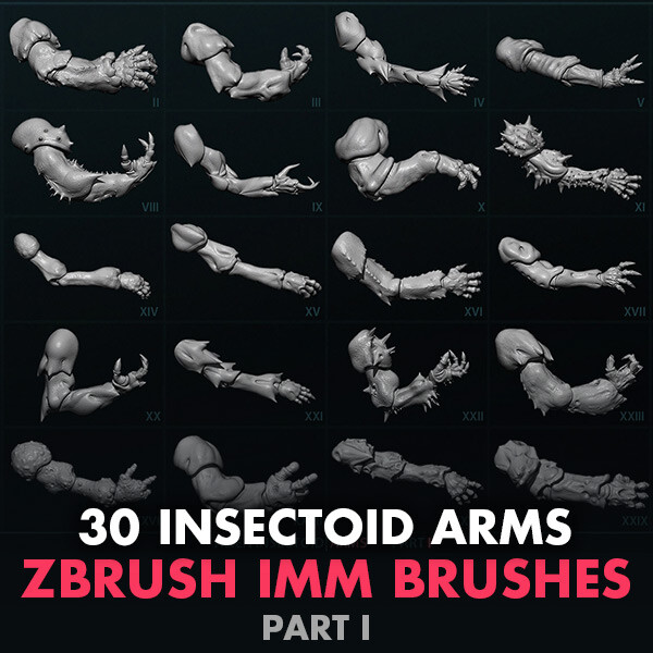 ArtStation - Alien Insectoid Arms – 30 IMM Brushes Part I