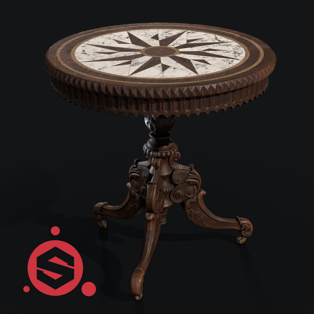 ArtStation - Victorian Table · Game Ready