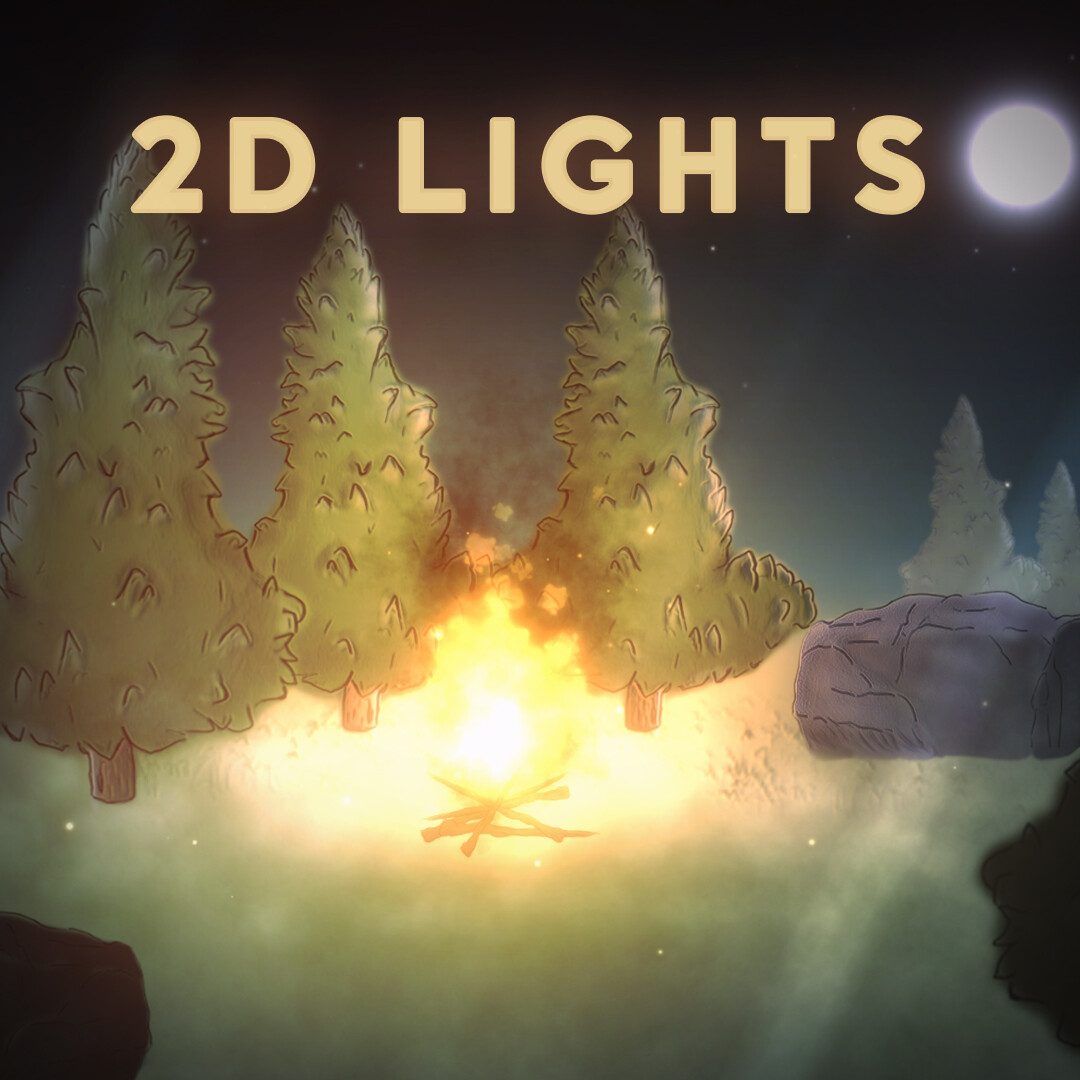 ArtStation - Unity 2D Lights - Campfire Scene