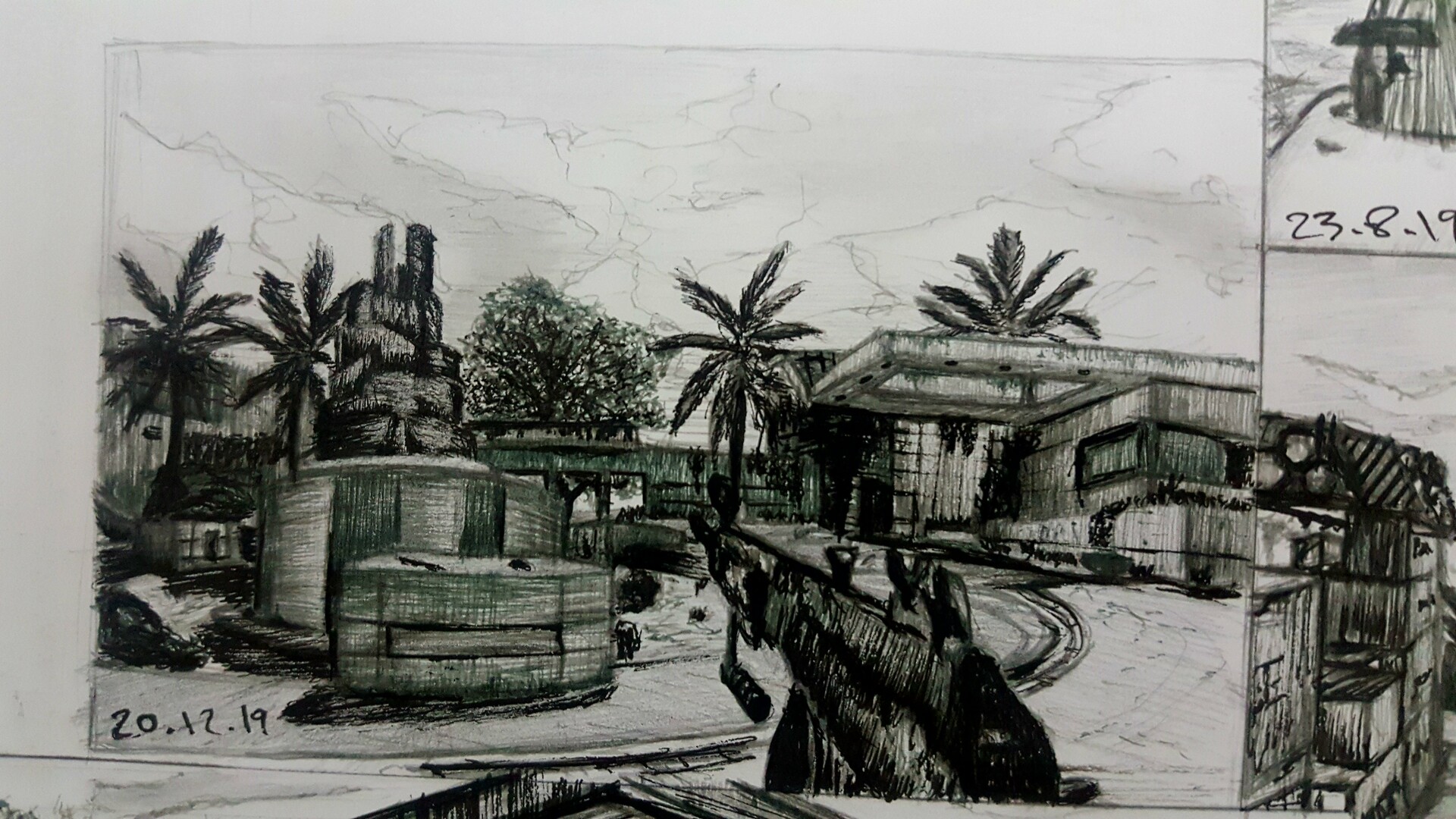 ArtStation - black ops 4 "raid" ink sketch