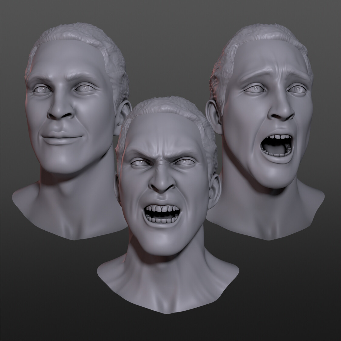 ArtStation - Facial Expressions Study - Module 1