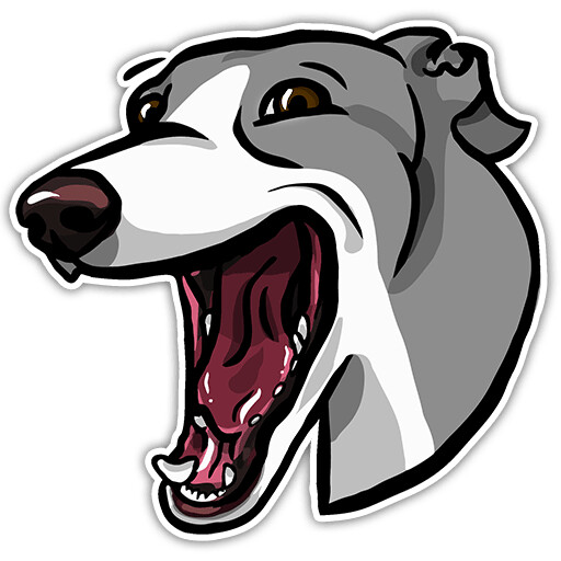 ArtStation - Sticker pack with greyhounds (whippets) emotions