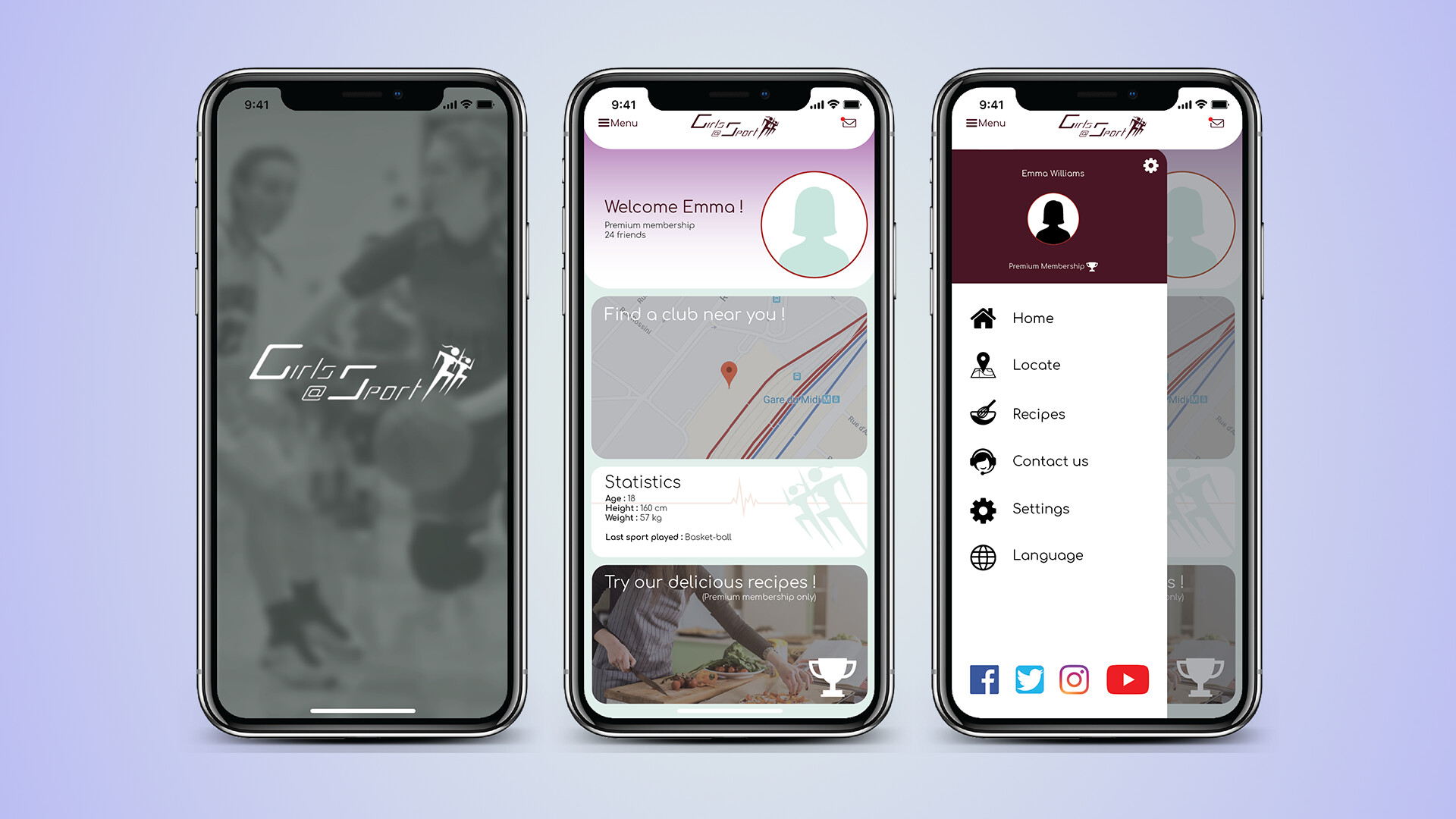 ArtStation - Girls@Sport - UI Design