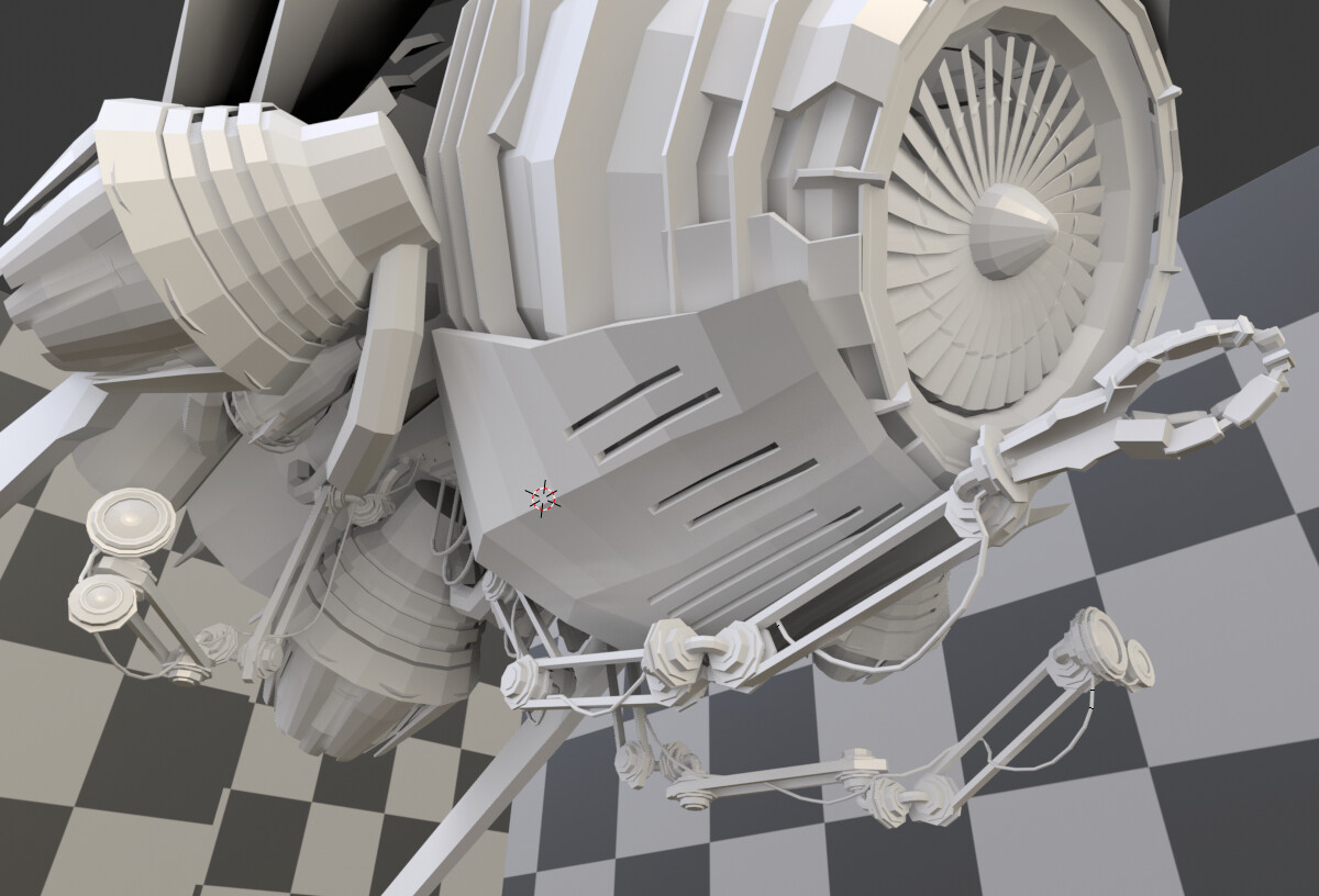 ArtStation - Studying Hard Surface 3D modelling - Flying Machine