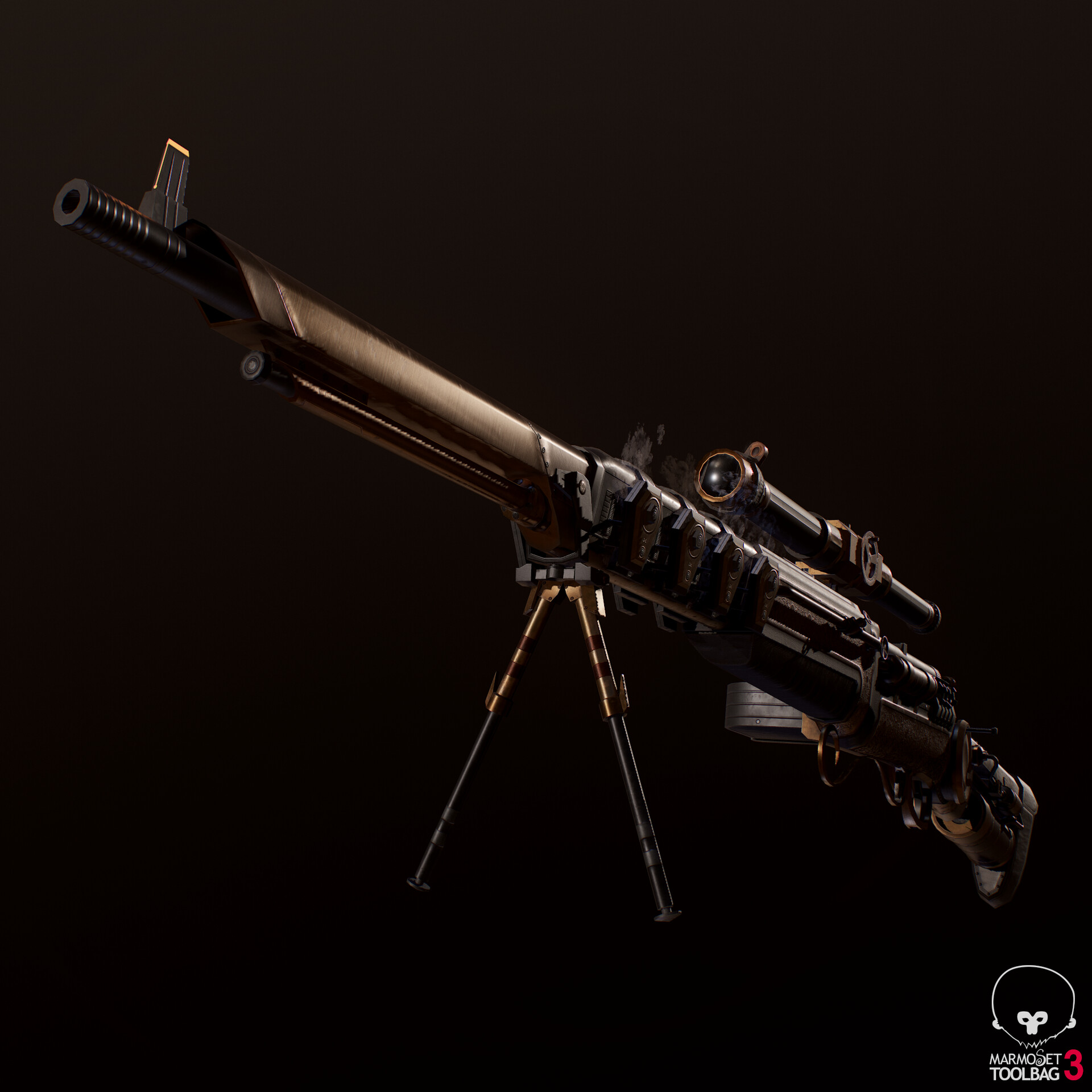 ArtStation - Steam Mondragon Rifle, Daniel Sanchez