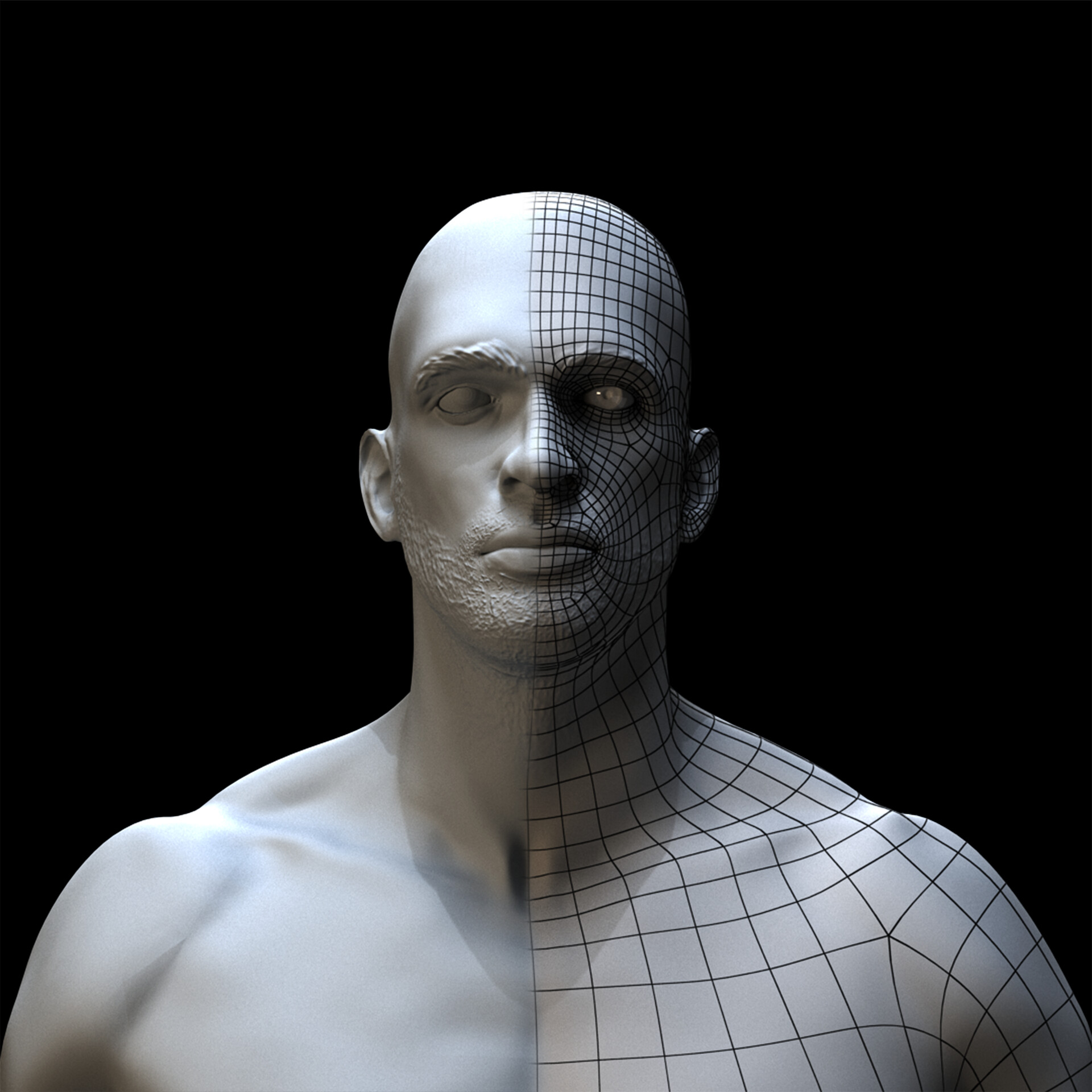 ArtStation - Human anatomy study - Topology & Naturalization