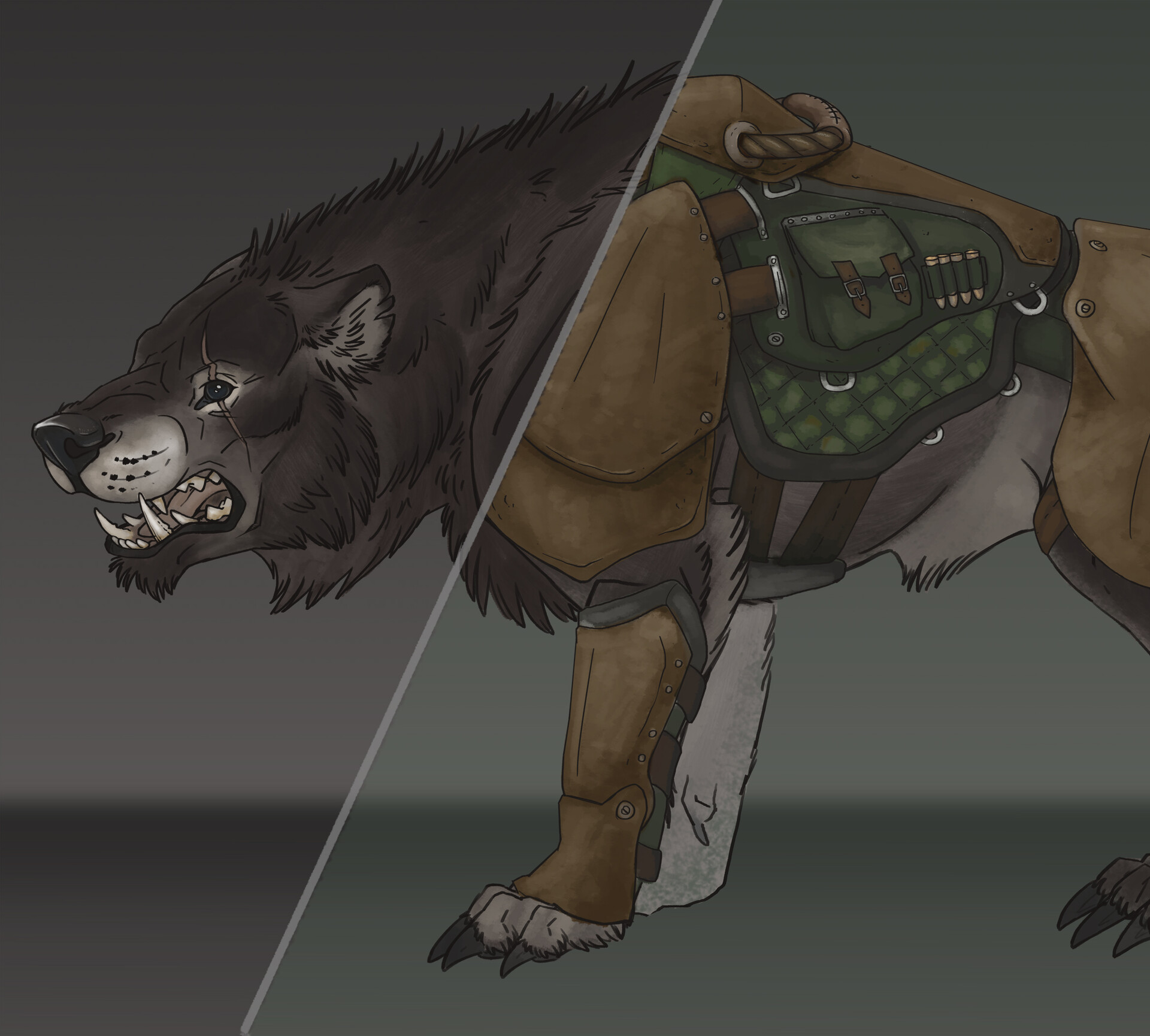 ArtStation - Military Armored Battle Worg Concept