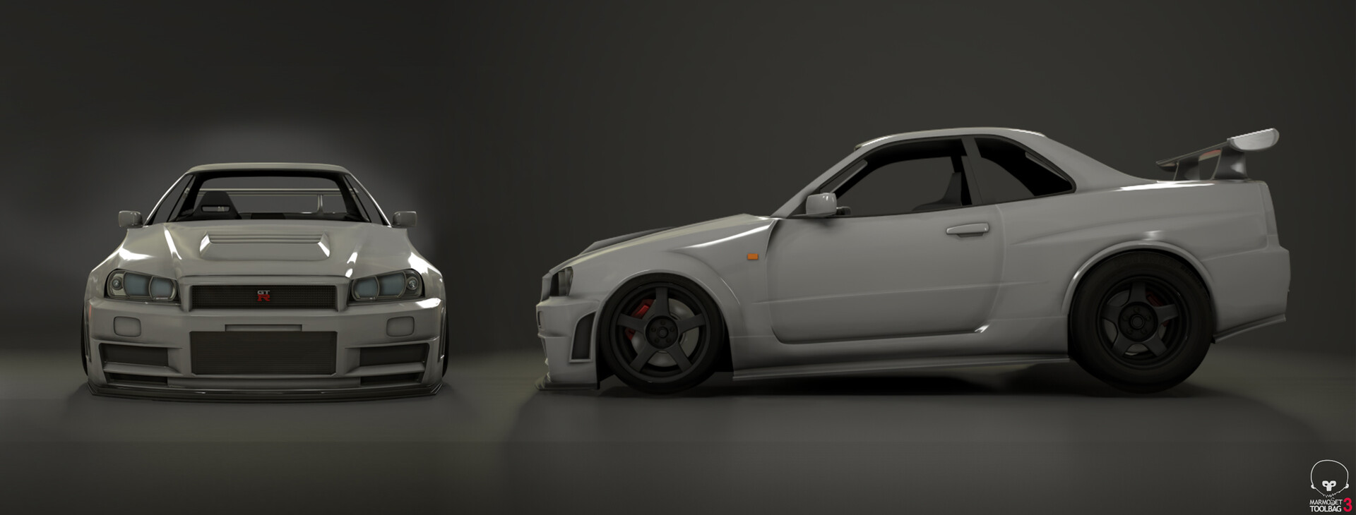 ArtStation - Chibi Godzilla R34 GT-R