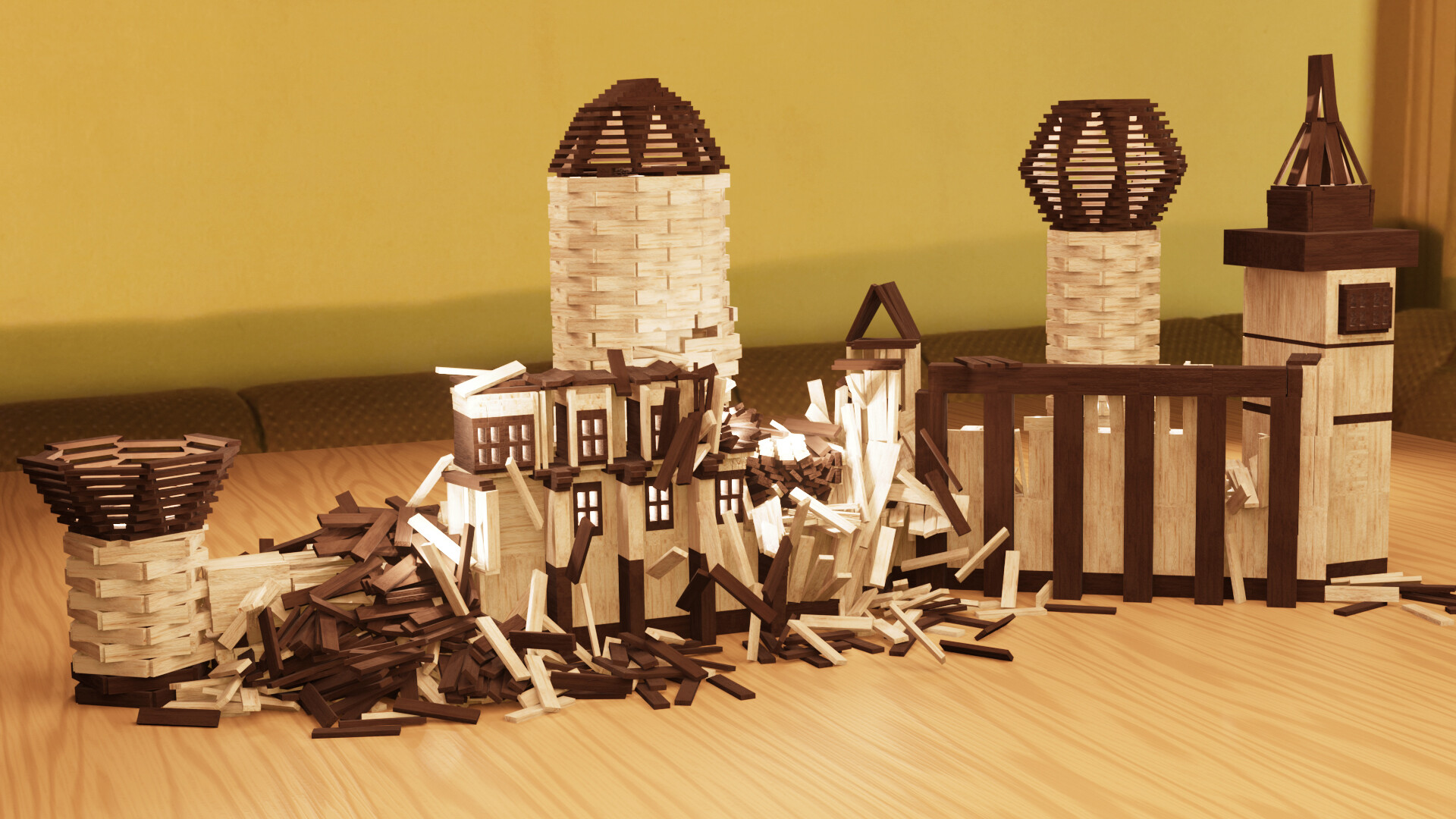 ArtStation - Keva planks castle destruction