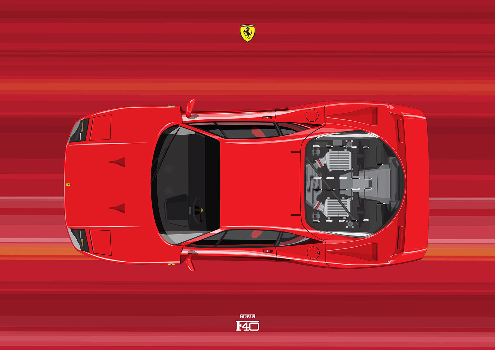 ArtStation - FERRARI F40/TIMELAPSE Create Vector with Adobe Illustrator