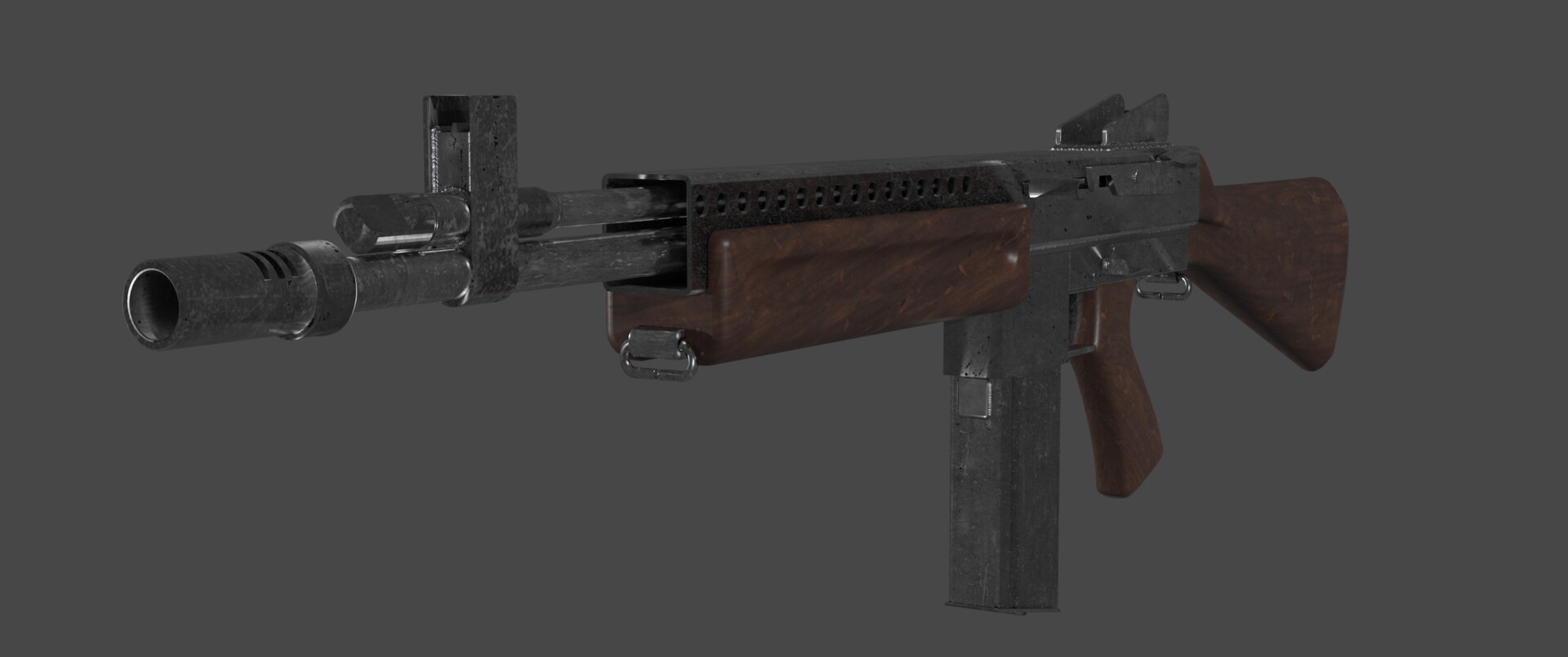 ArtStation - Welded scrap assault rifle