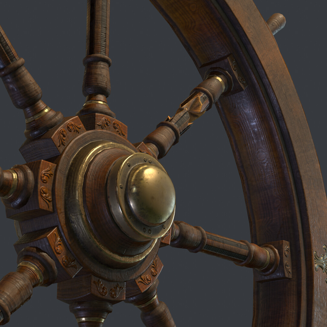 ArtStation - Pirate Ship Helm - 3ds Max / Painter