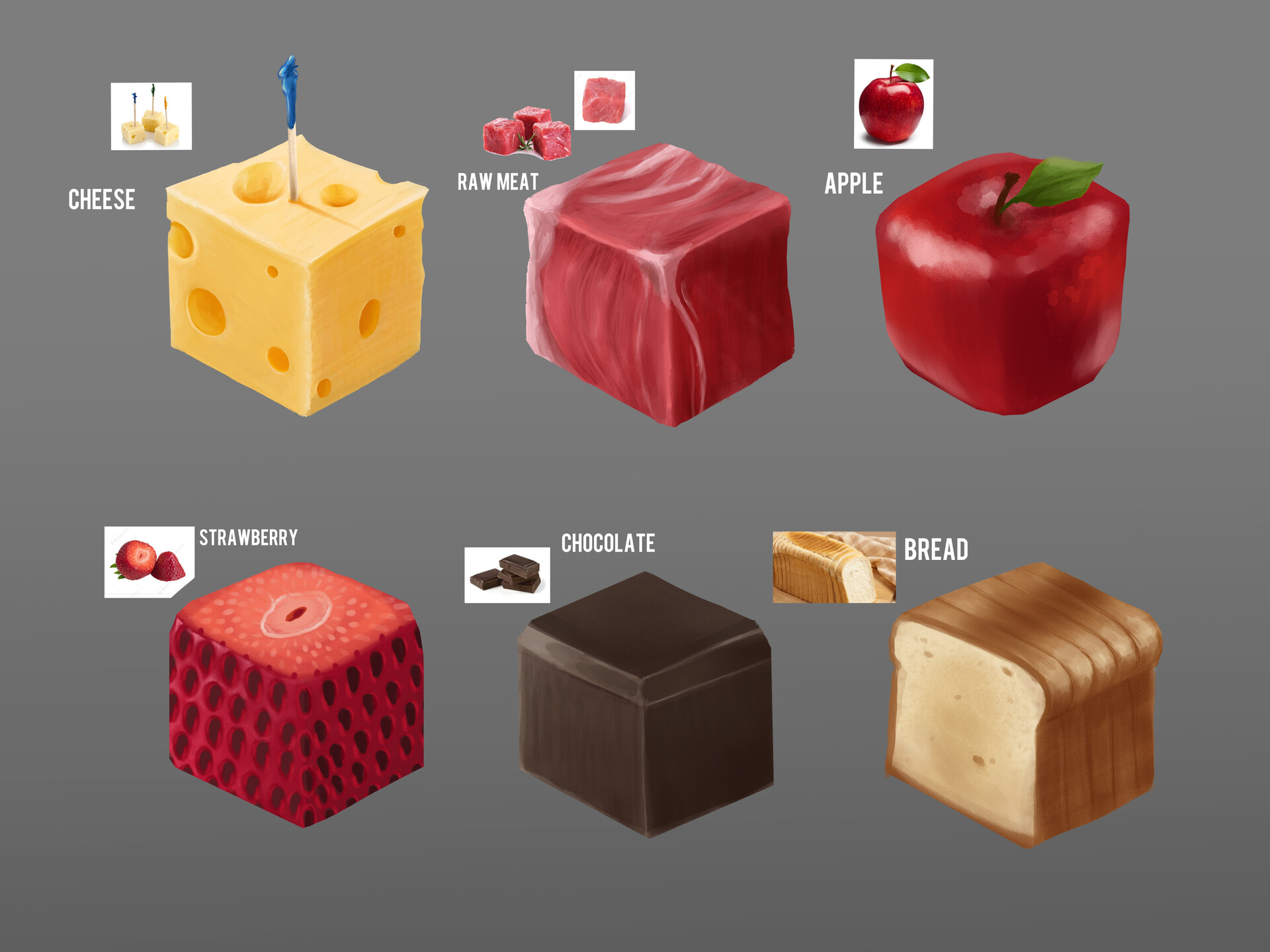 ArtStation - Texture/Material cube studies