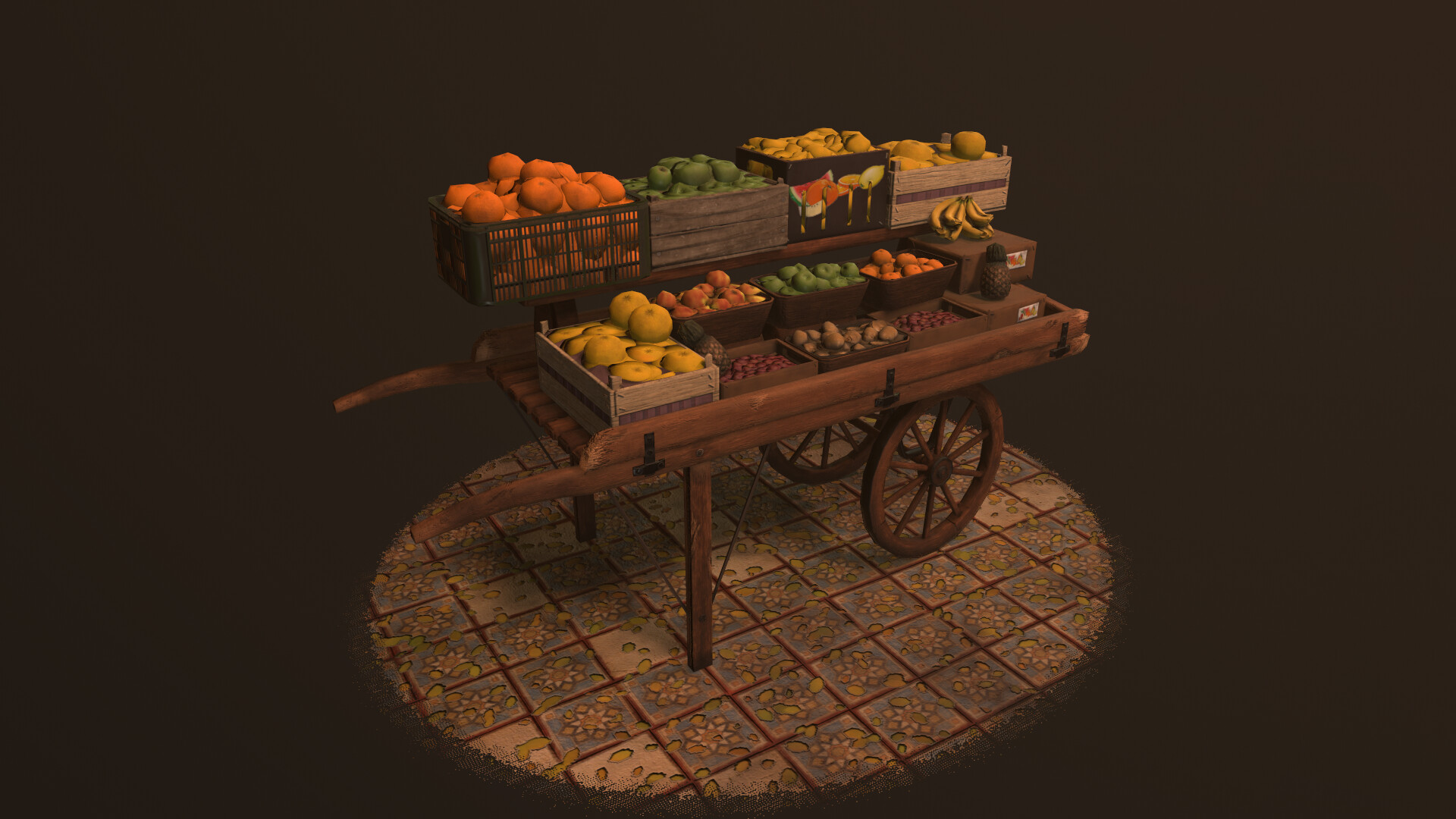 ArtStation - Fruit cart (two weeks project)