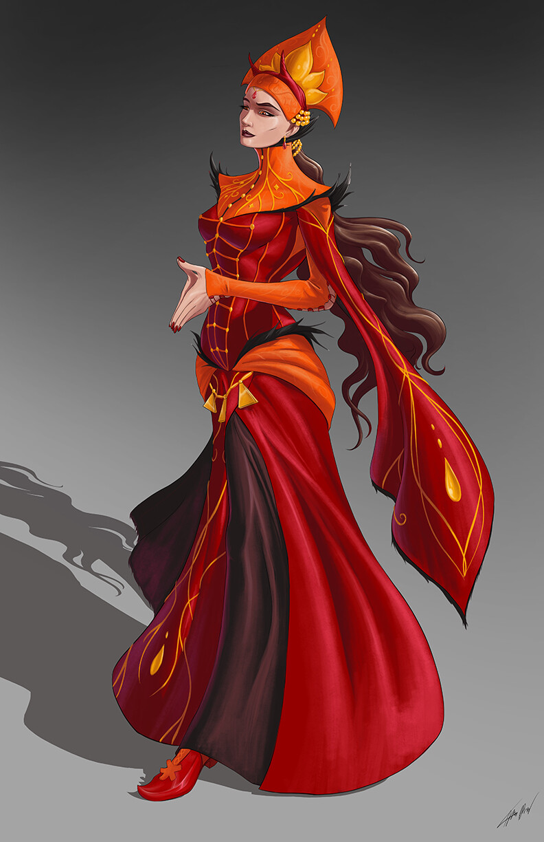 ArtStation - The Lady in Red Character Design