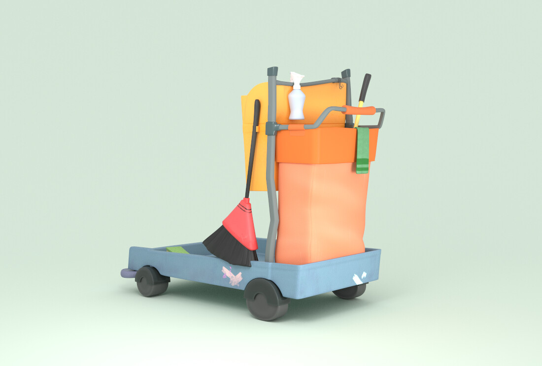 ArtStation - Prop Modeling - Cleaning Cart