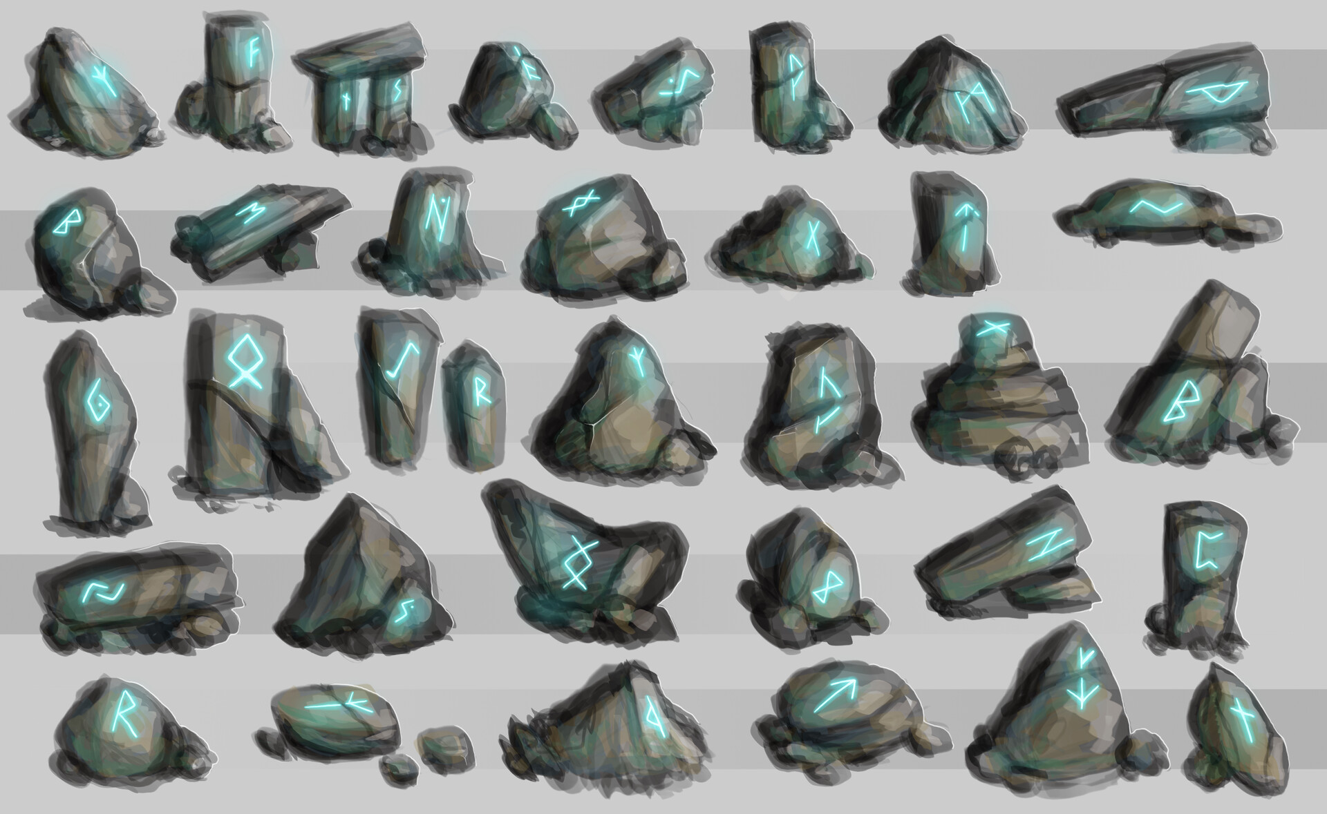ArtStation - Runic Stones Studies