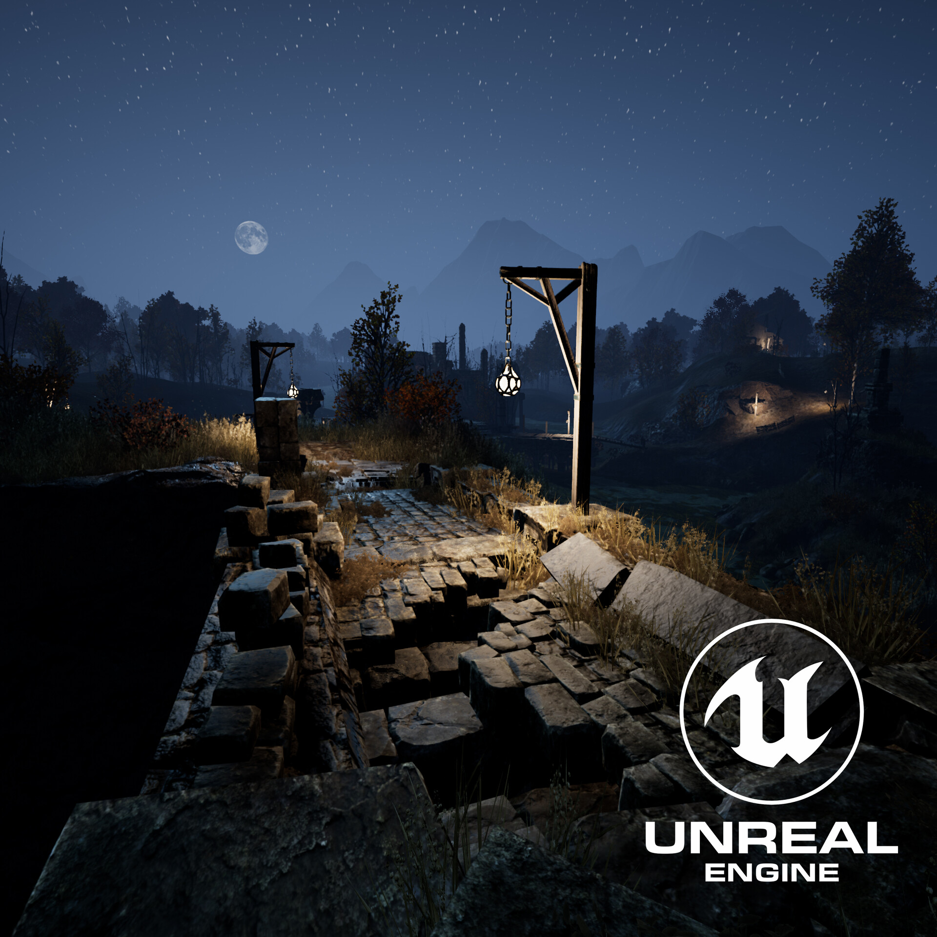 ArtStation - UE4 Level Design and Lighting - Night time