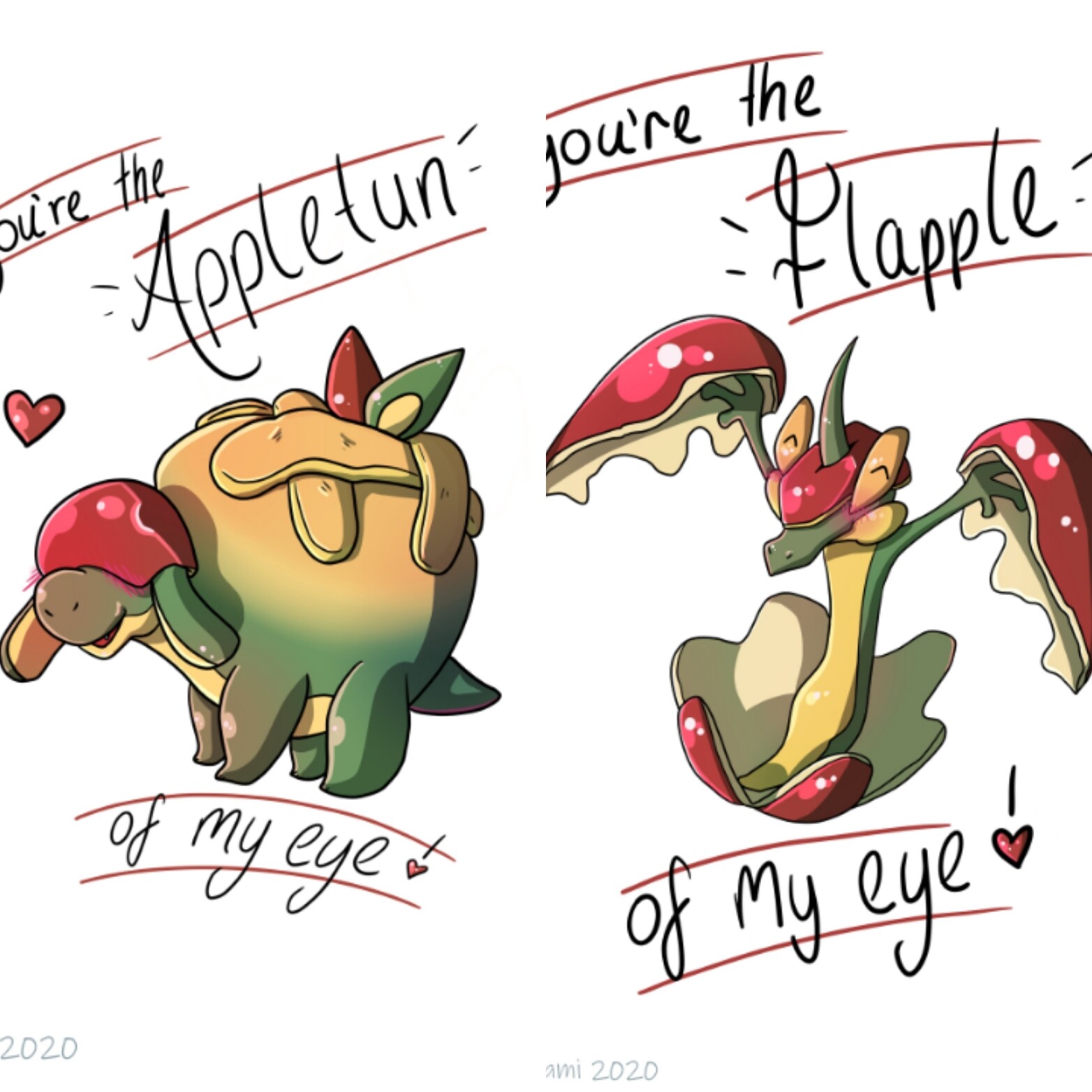 ArtStation - Appletun/Flapple Valentine's Day Cards