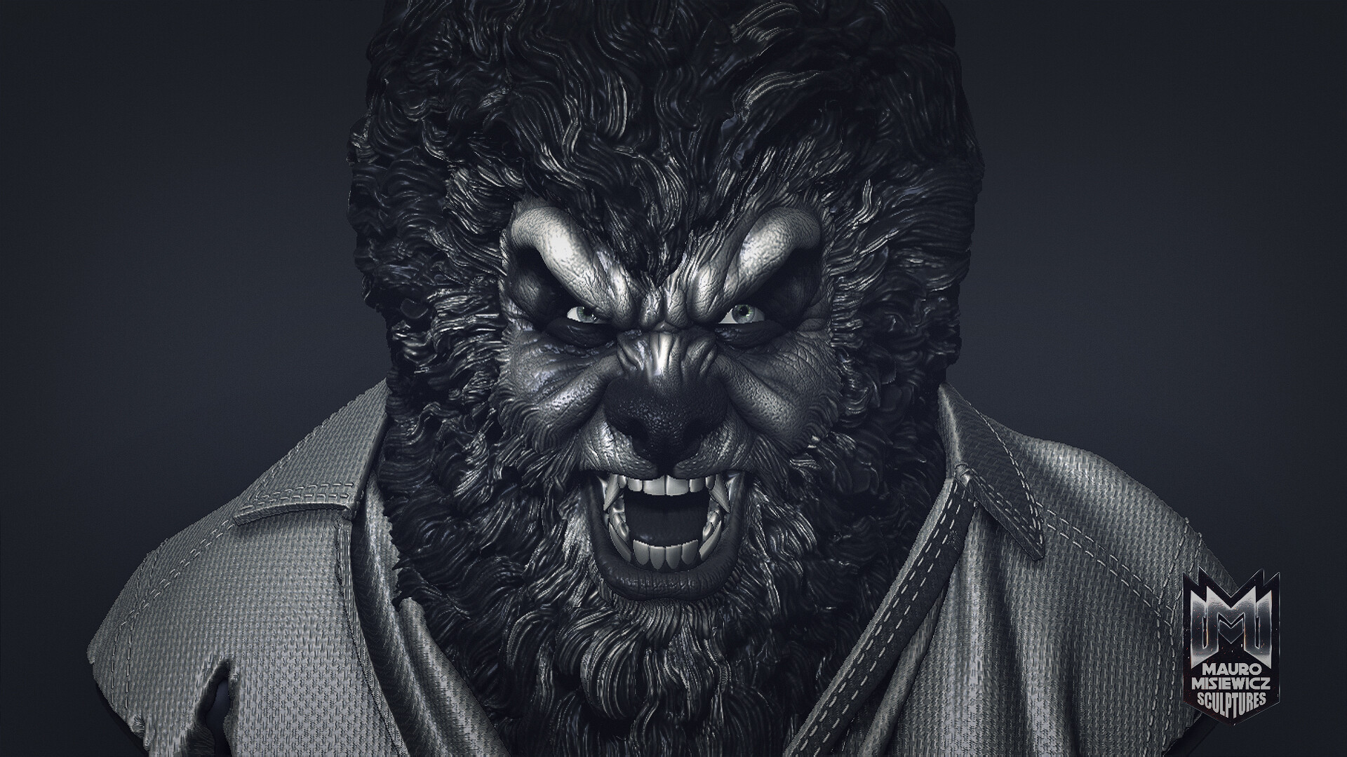 ArtStation - WOLFMAN bust Classic Monsters Series