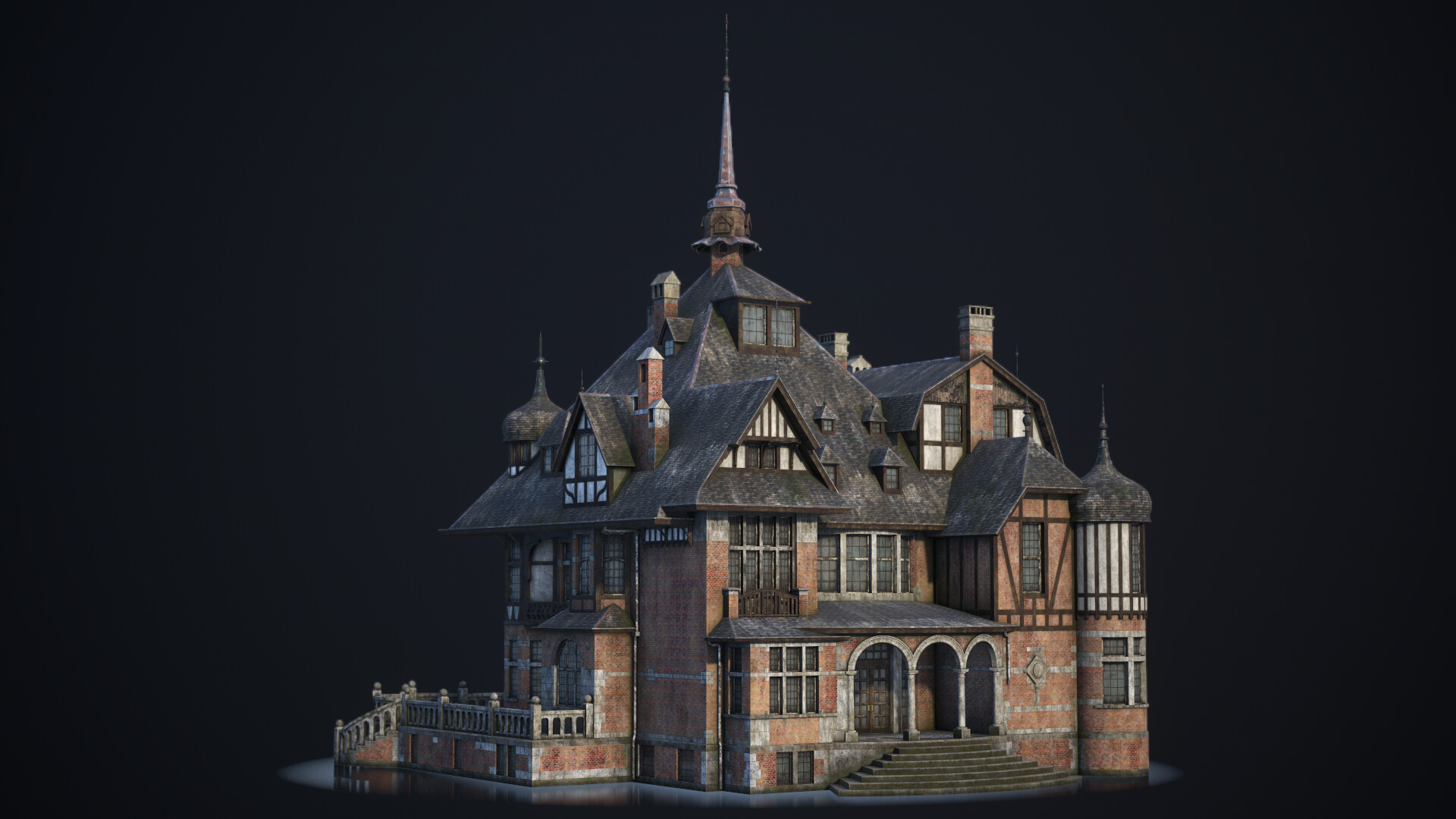 ArtStation - Old Manor low-poly 3d model