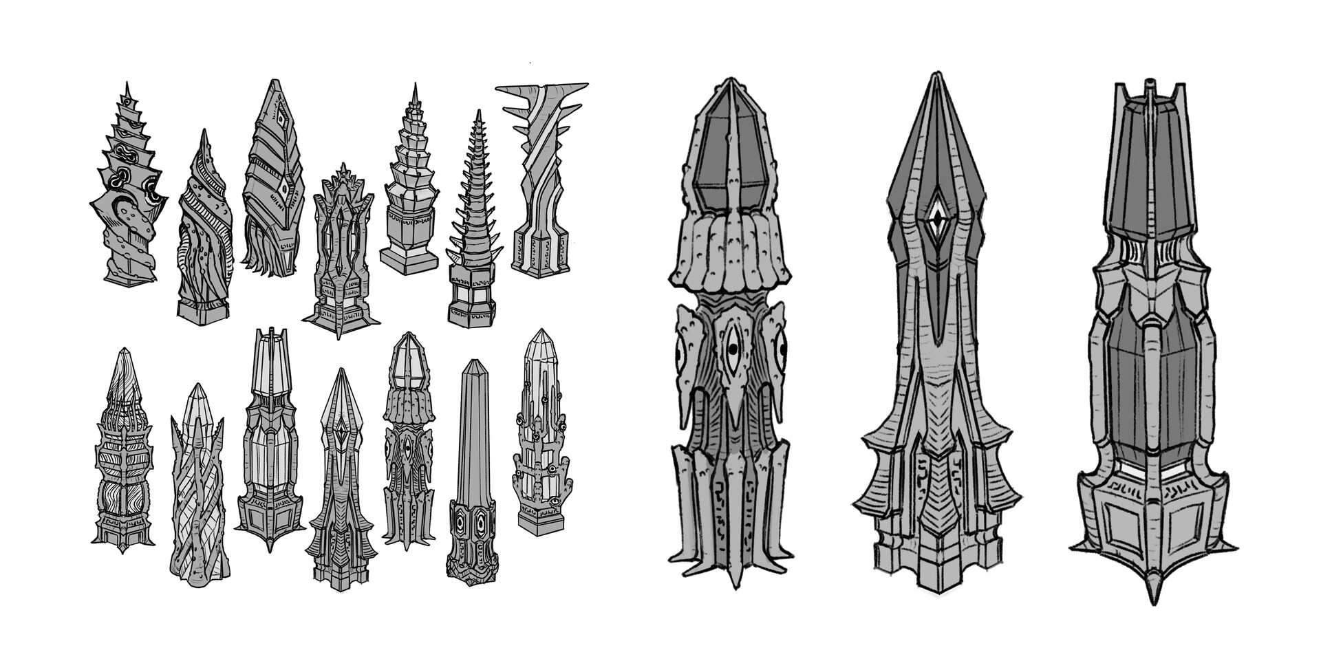 ArtStation - Alien Oelisks Concepts + 3D Practice I