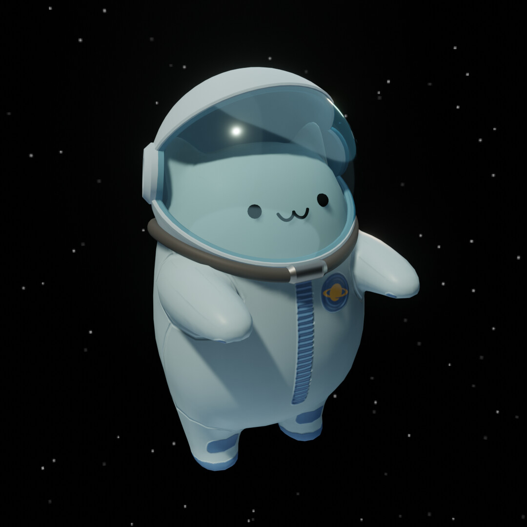 ArtStation - Space Bongo Cat (Model and Rig Preview)