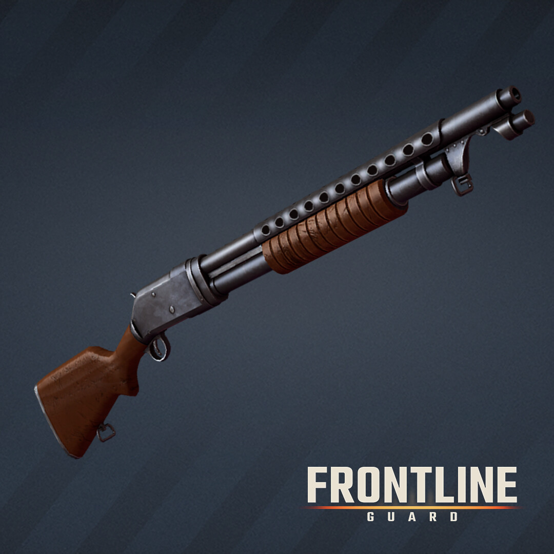 ArtStation - Winchester 1897. Low poly, Mobile | Frontline Guard: WW2