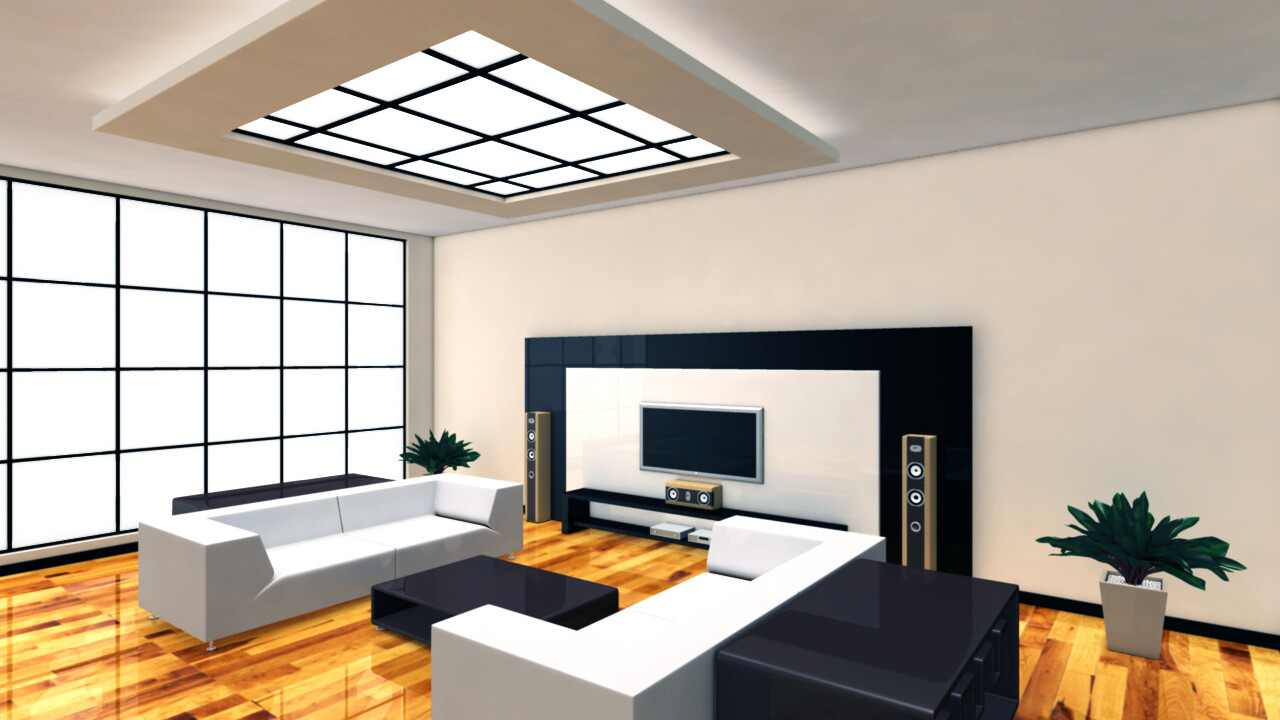 ArtStation - Living Room 2 Modelling, Texturing, Lighting and Rendering