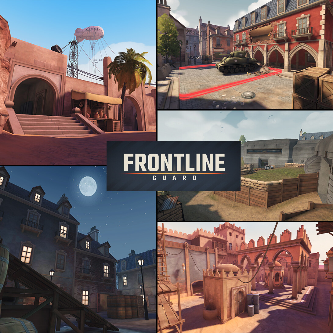 ArtStation - Content for maps. Low poly, Mobile | Frontline Guard: WW2