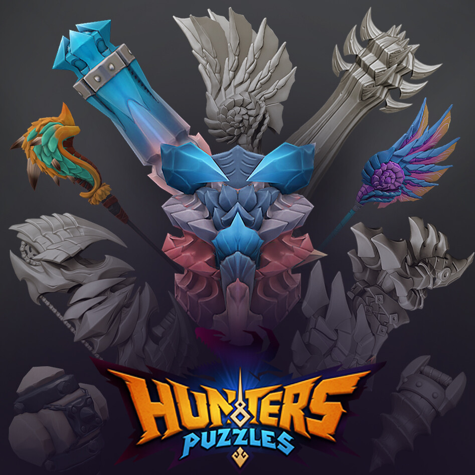 ArtStation - Hunters&Puzzles - weapons