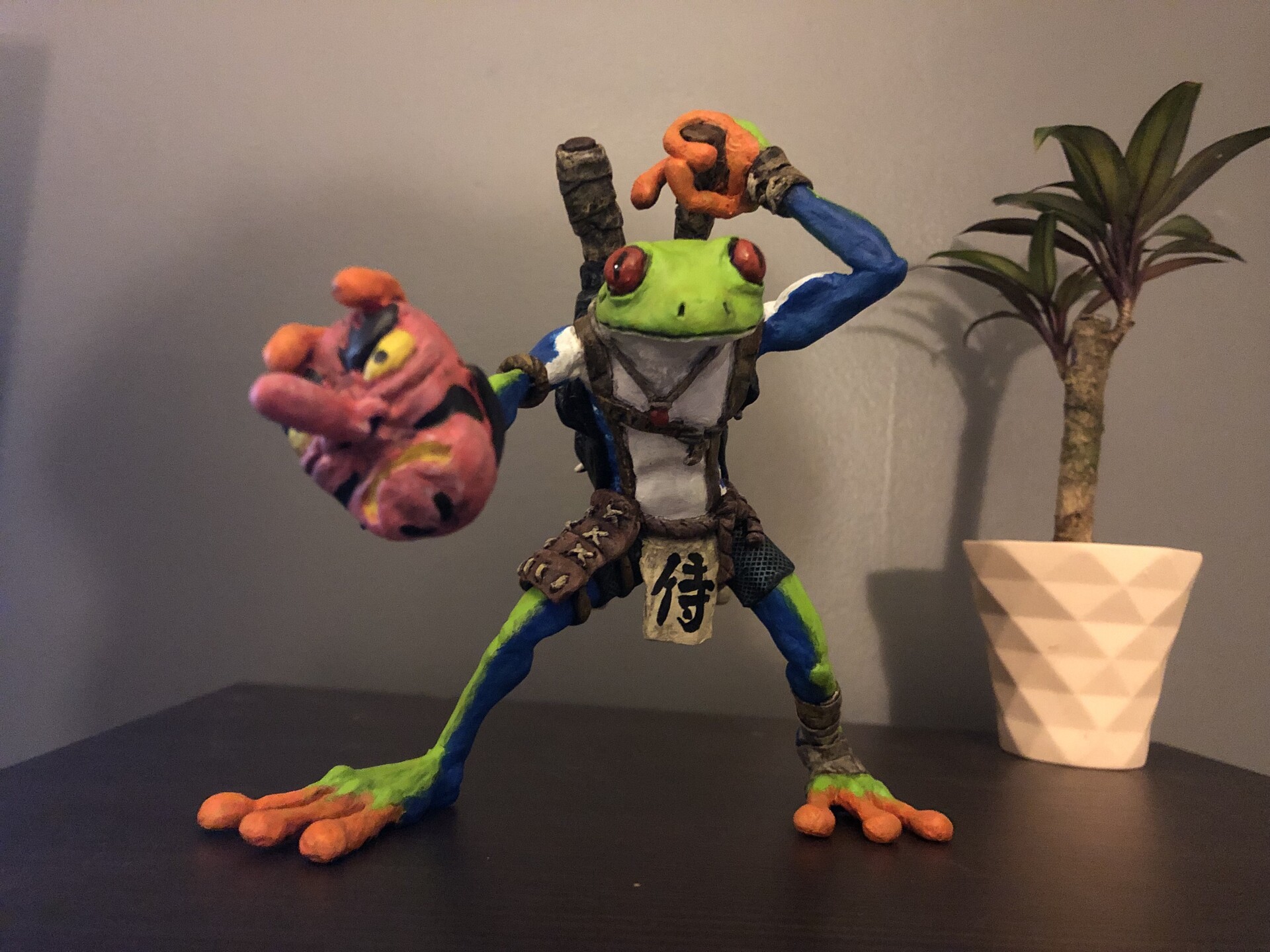 ArtStation - Mr EggFace, The Red-Eyed Samurai Frog