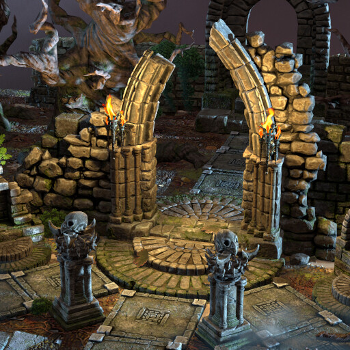 ArtStation - Environment Dungeon (Low-poly)