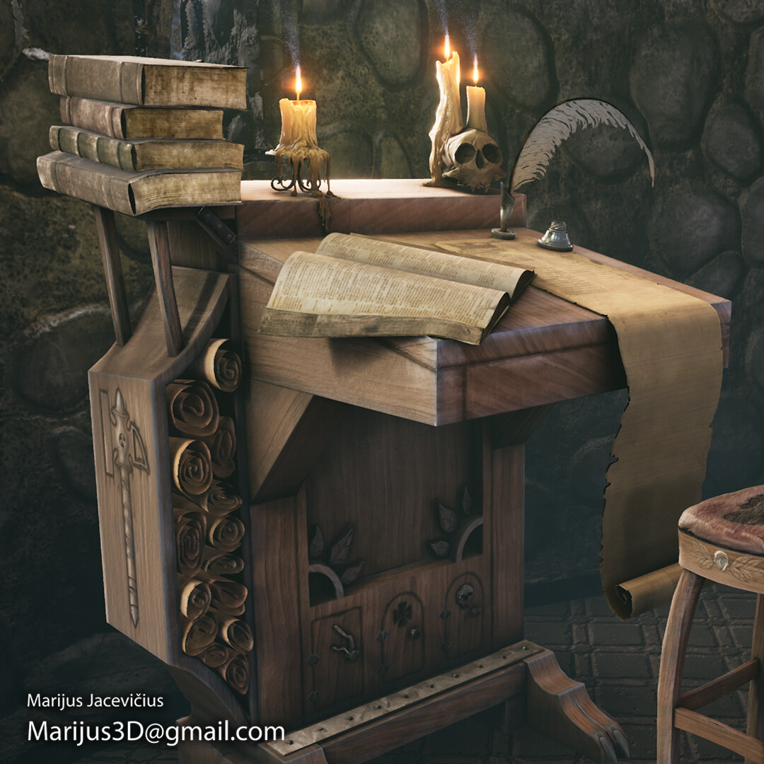 ArtStation - Fantasy Desk Model