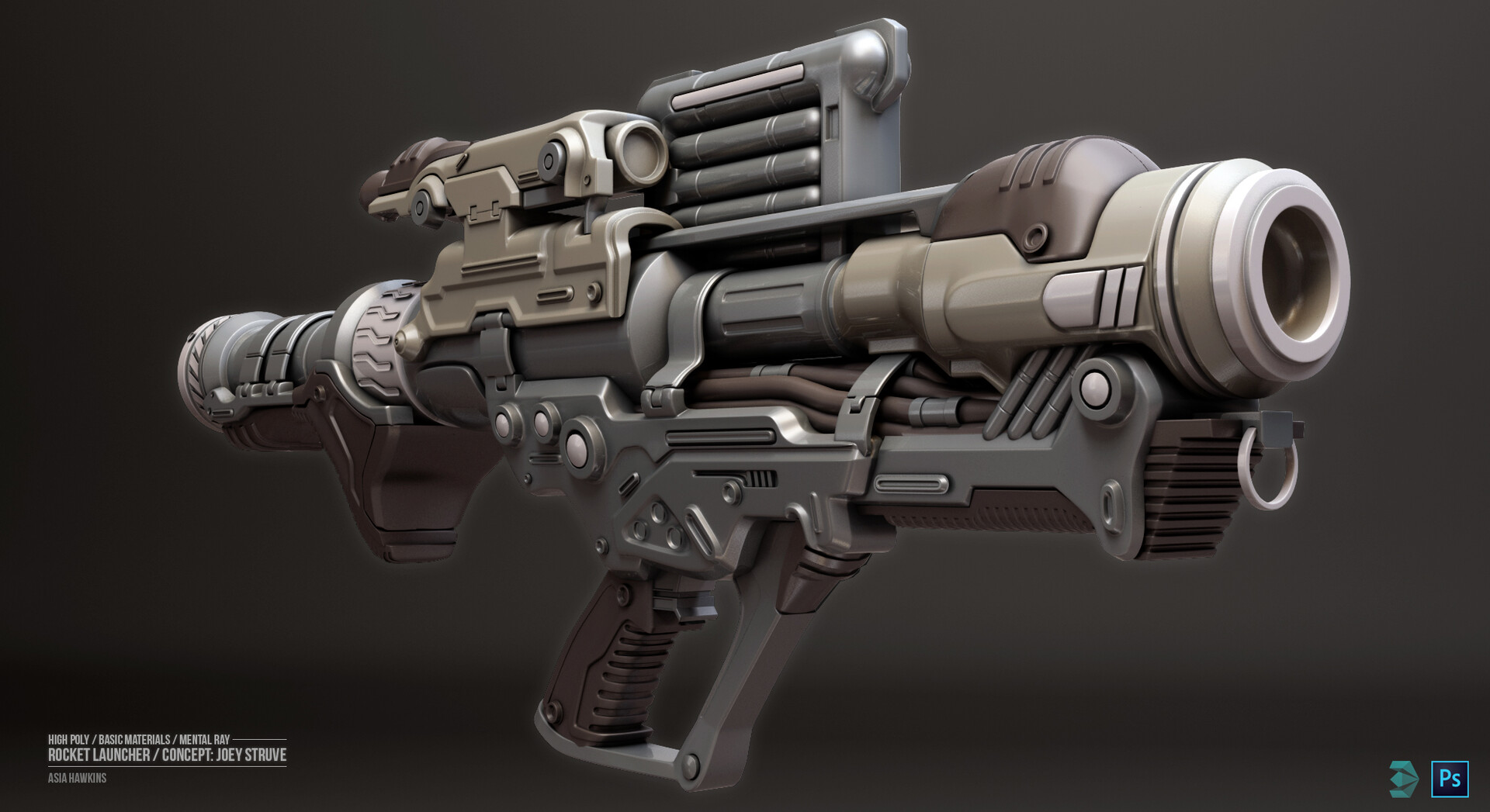 ArtStation - Sci Fi Rocket Launcher (WIP)