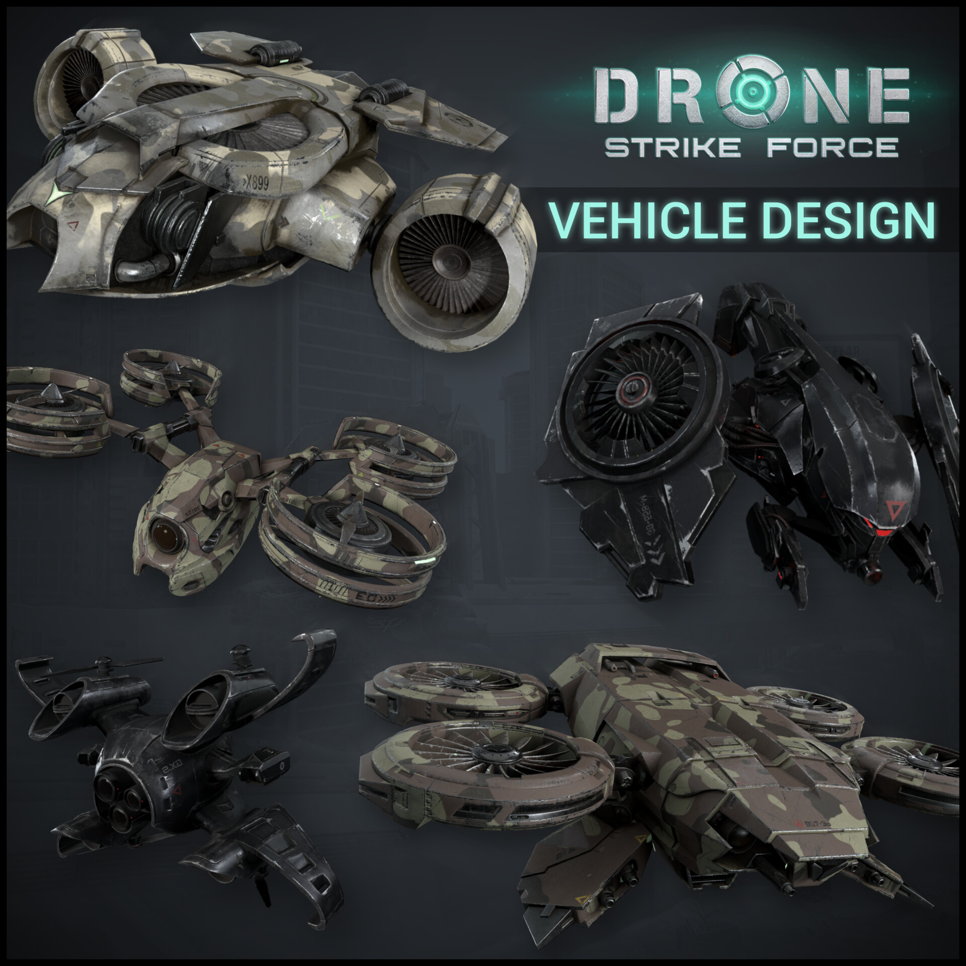 ArtStation - Drone Strike Force | Vehicle Design