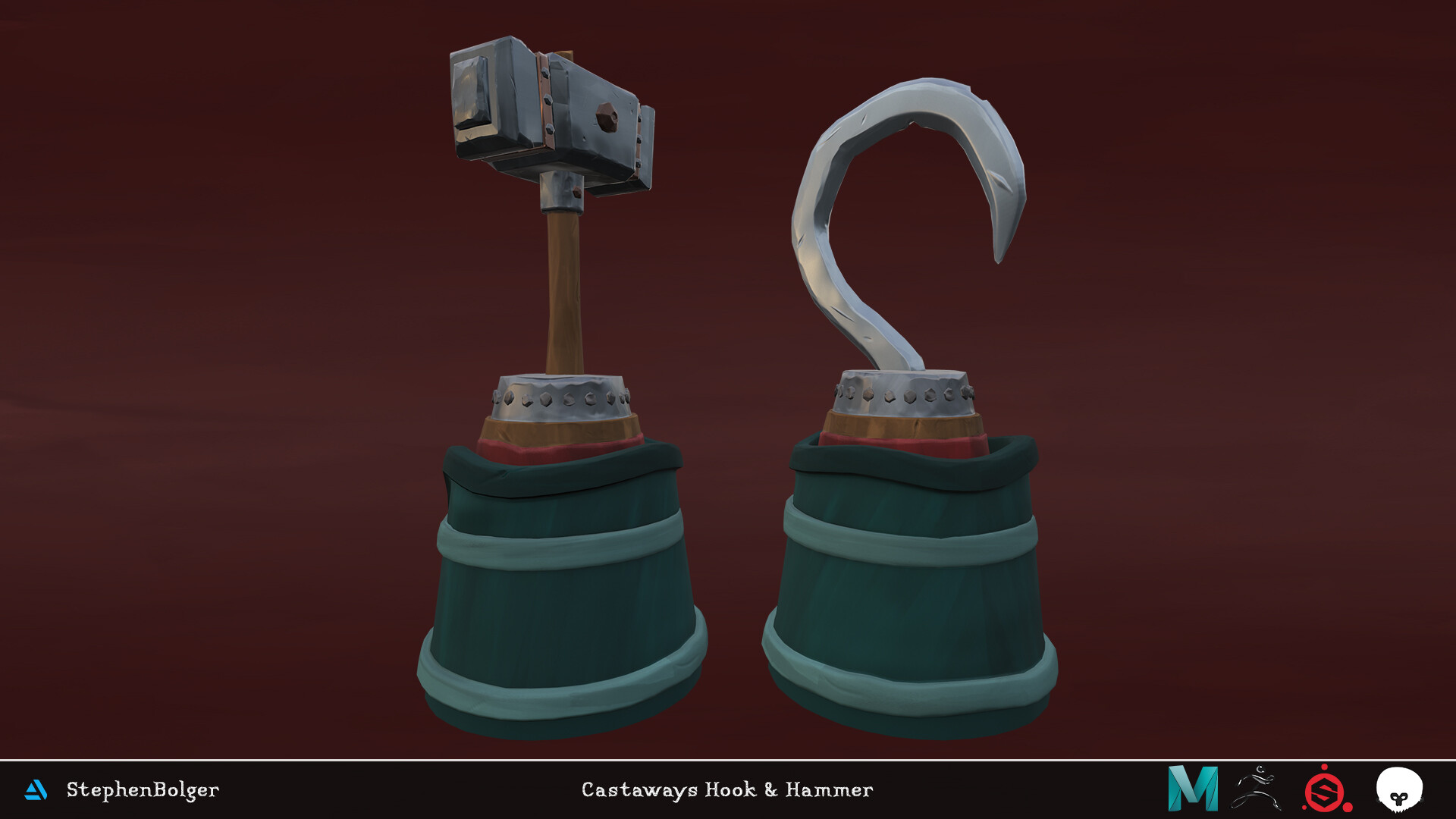 ArtStation - Castaway Pirate Hook & Hammer