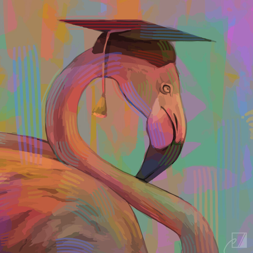 ArtStation - Flamingo Graduation