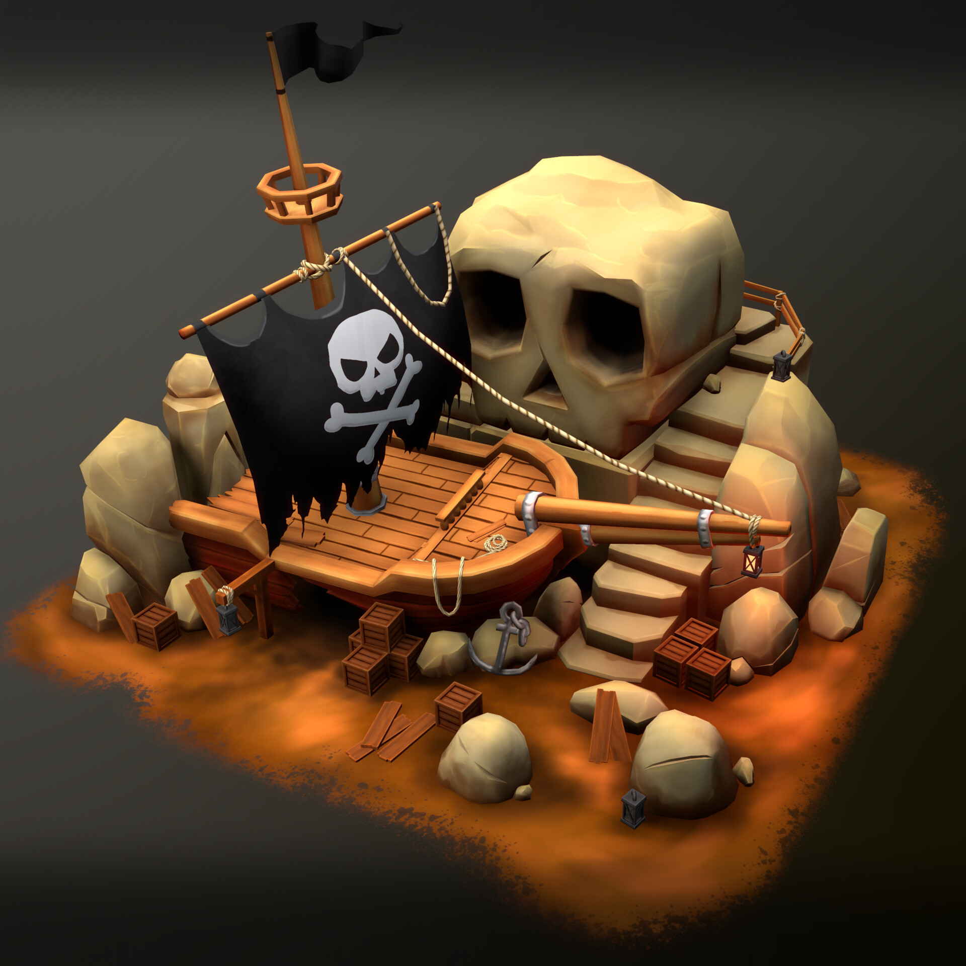 ArtStation - Skull Rock Pirate Isle