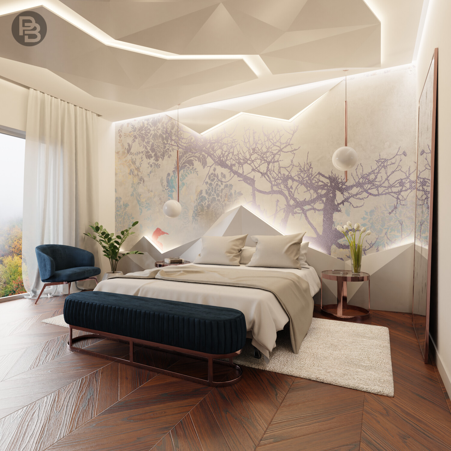 ArtStation - Geometric bedroom