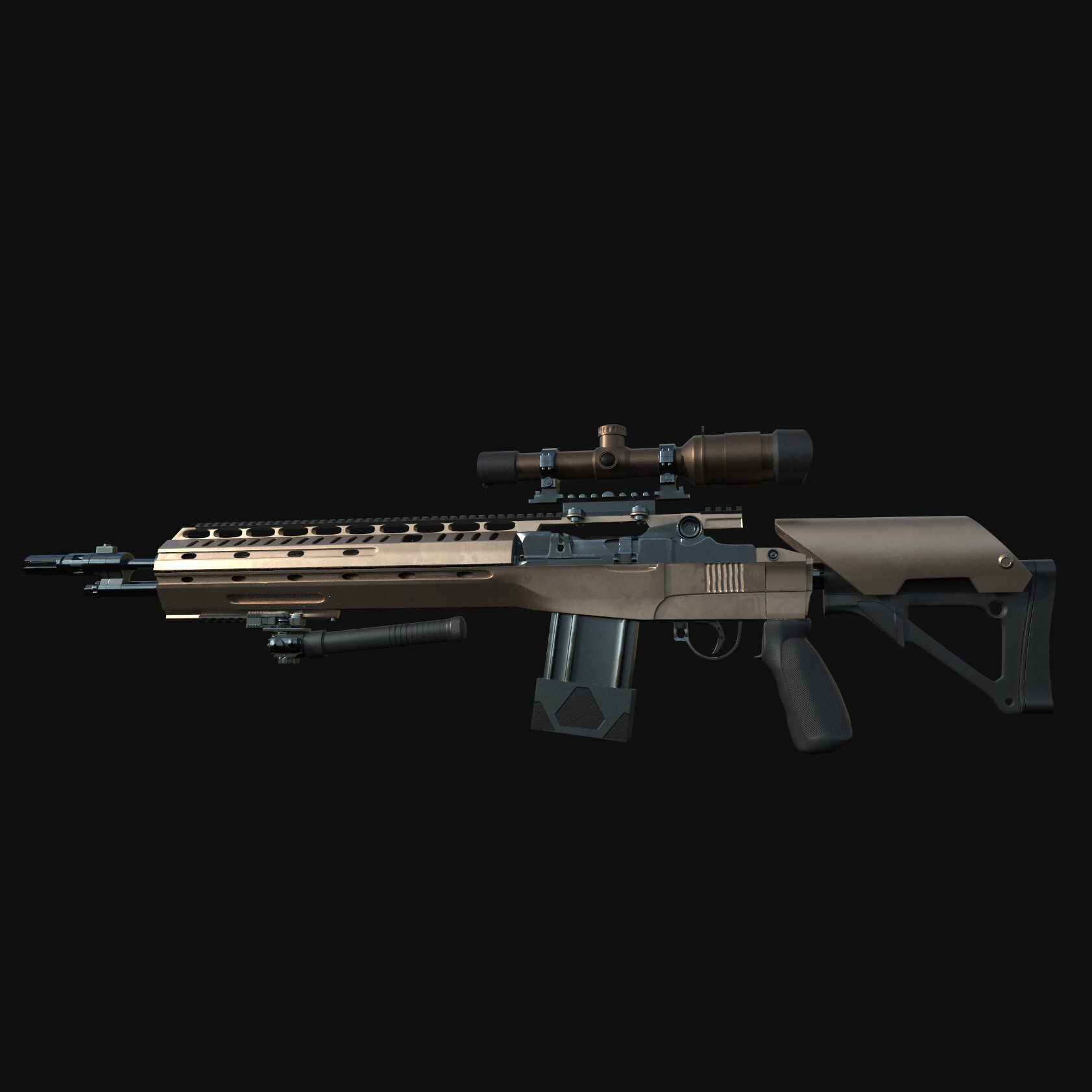 ArtStation - Weapon M14 Blackfeather rifle