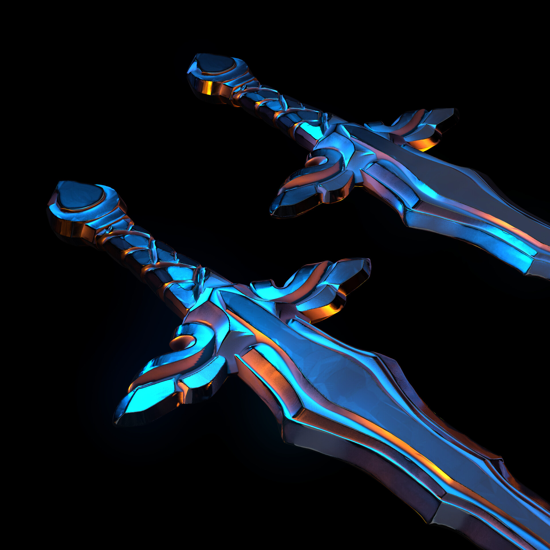 ArtStation - Dual swords Stinging Ice