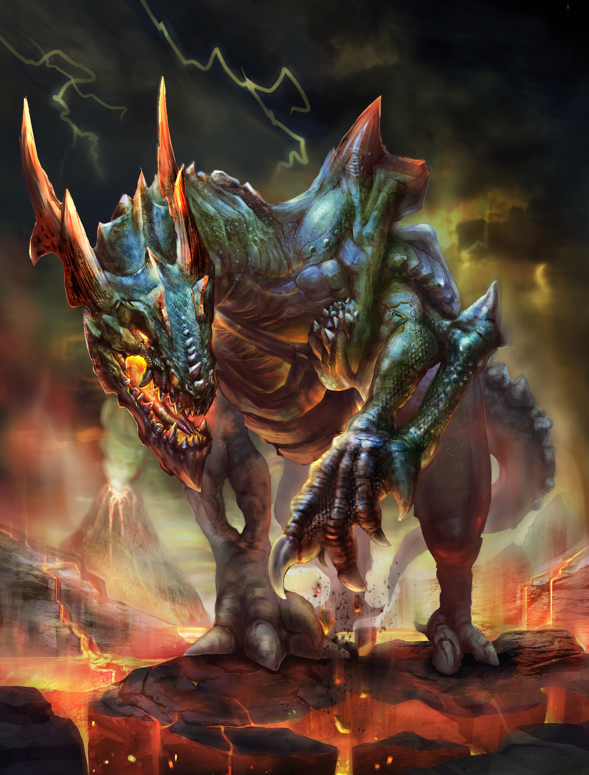 ArtStation - Dragon on fire