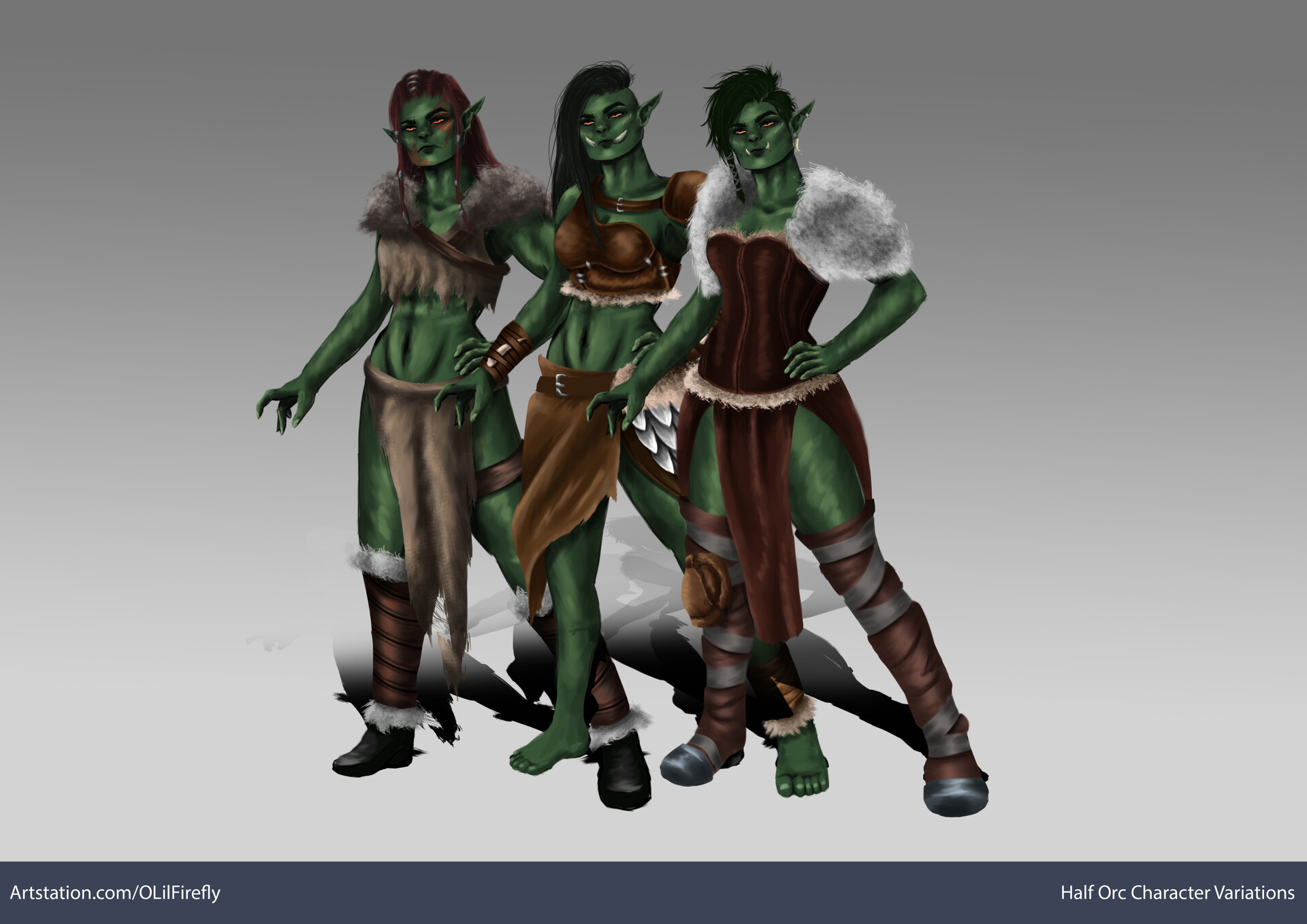 ArtStation - Female Half Orc Design Variations