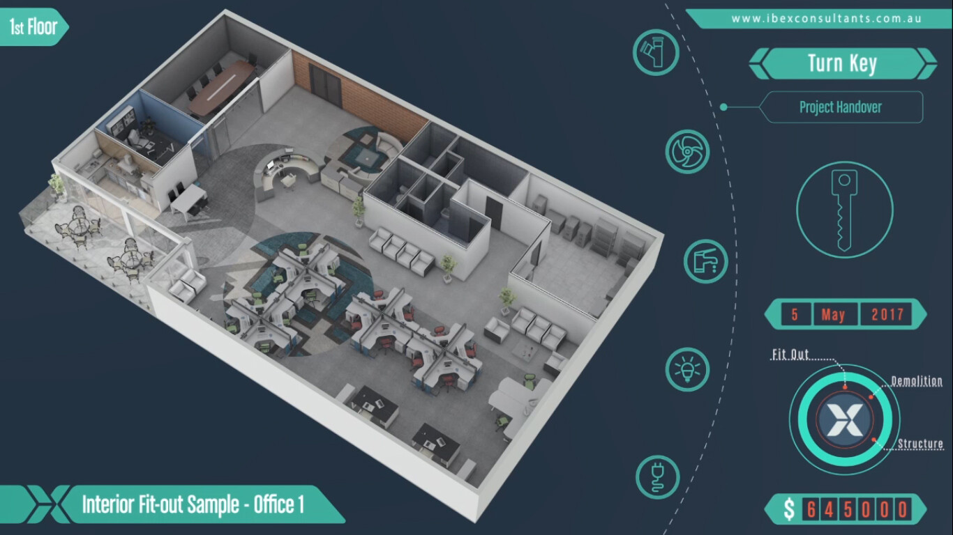 ArtStation - 4D BIM Construction Sequence - Fitout ( 2 Projects - IBEX consultants Australia )