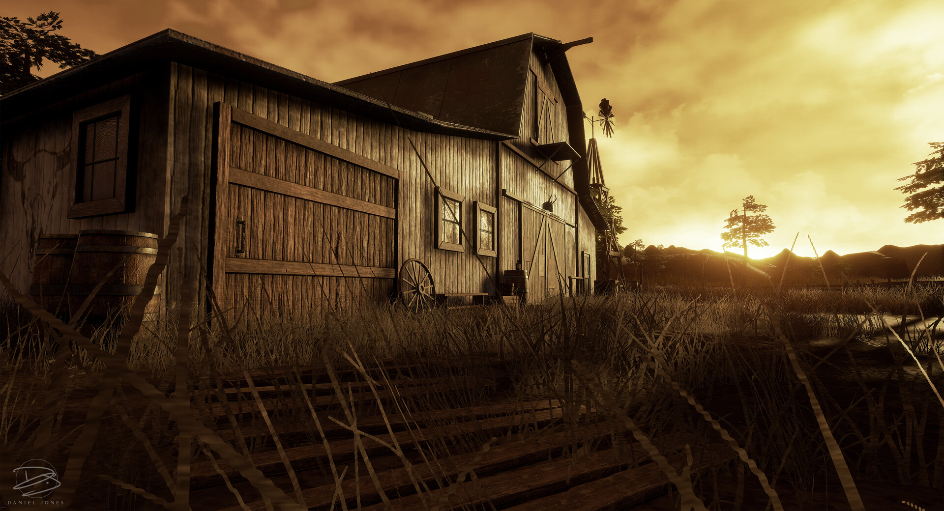 ArtStation - Old Western Farm Scenery