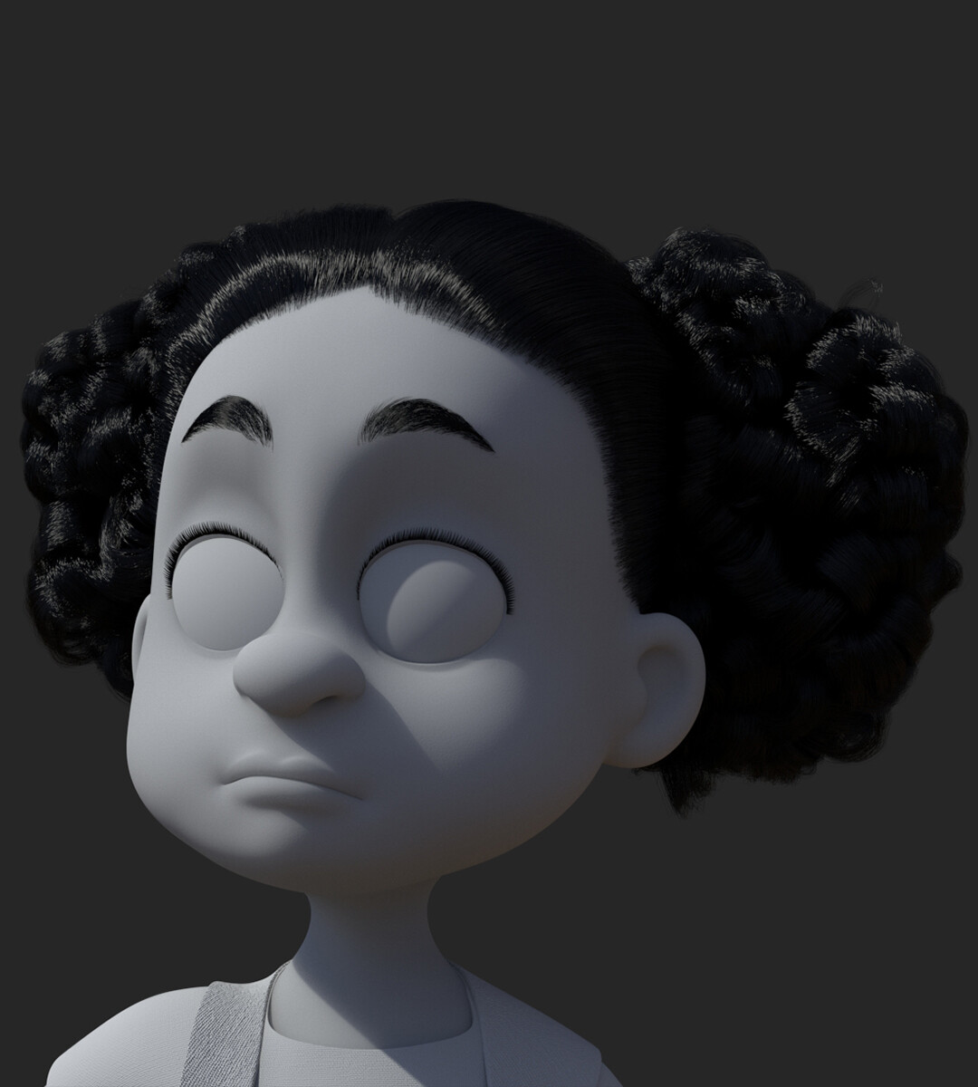 ArtStation - Curly bunches hair groom (Luis and the Aliens)