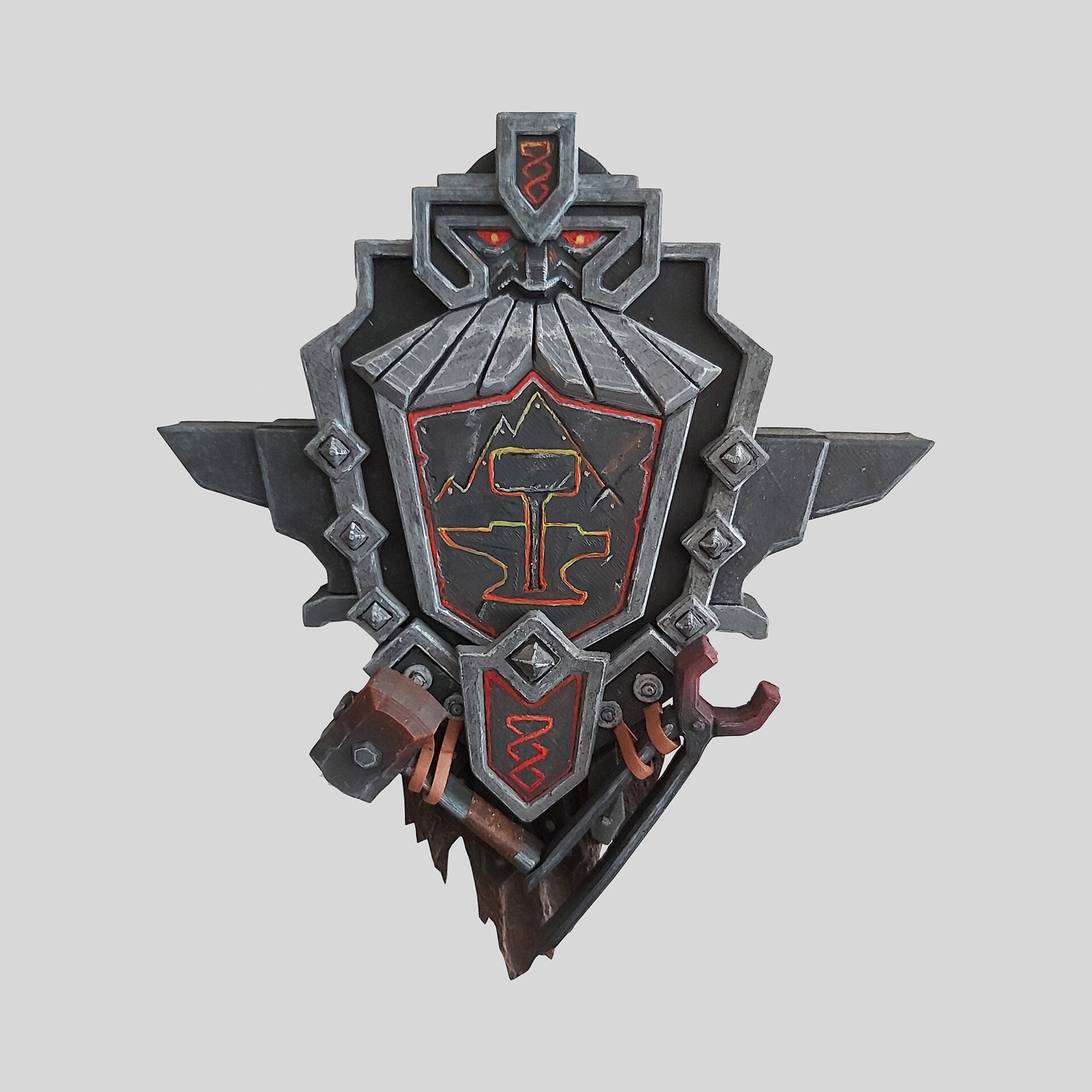 ArtStation - 3D printed crest of the Dark Iron Dwarves from WoW